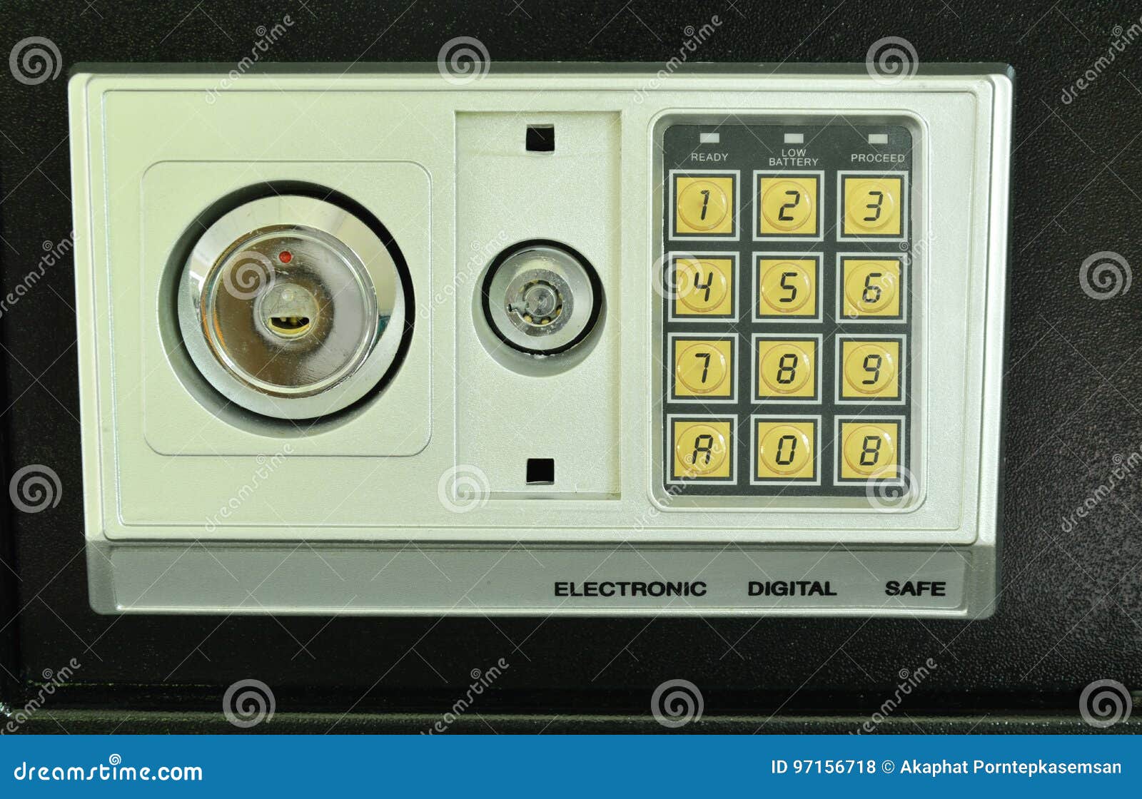 Safe Box with Keyhole and Security Electronic Number for Double Safety ...