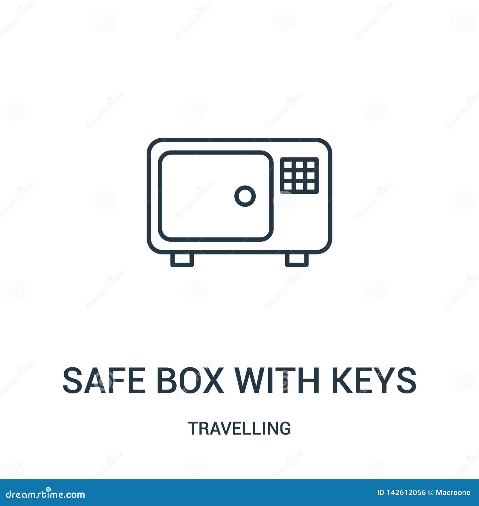 Safe Box with Keys Icon Vector from Travelling Collection. Thin Line ...