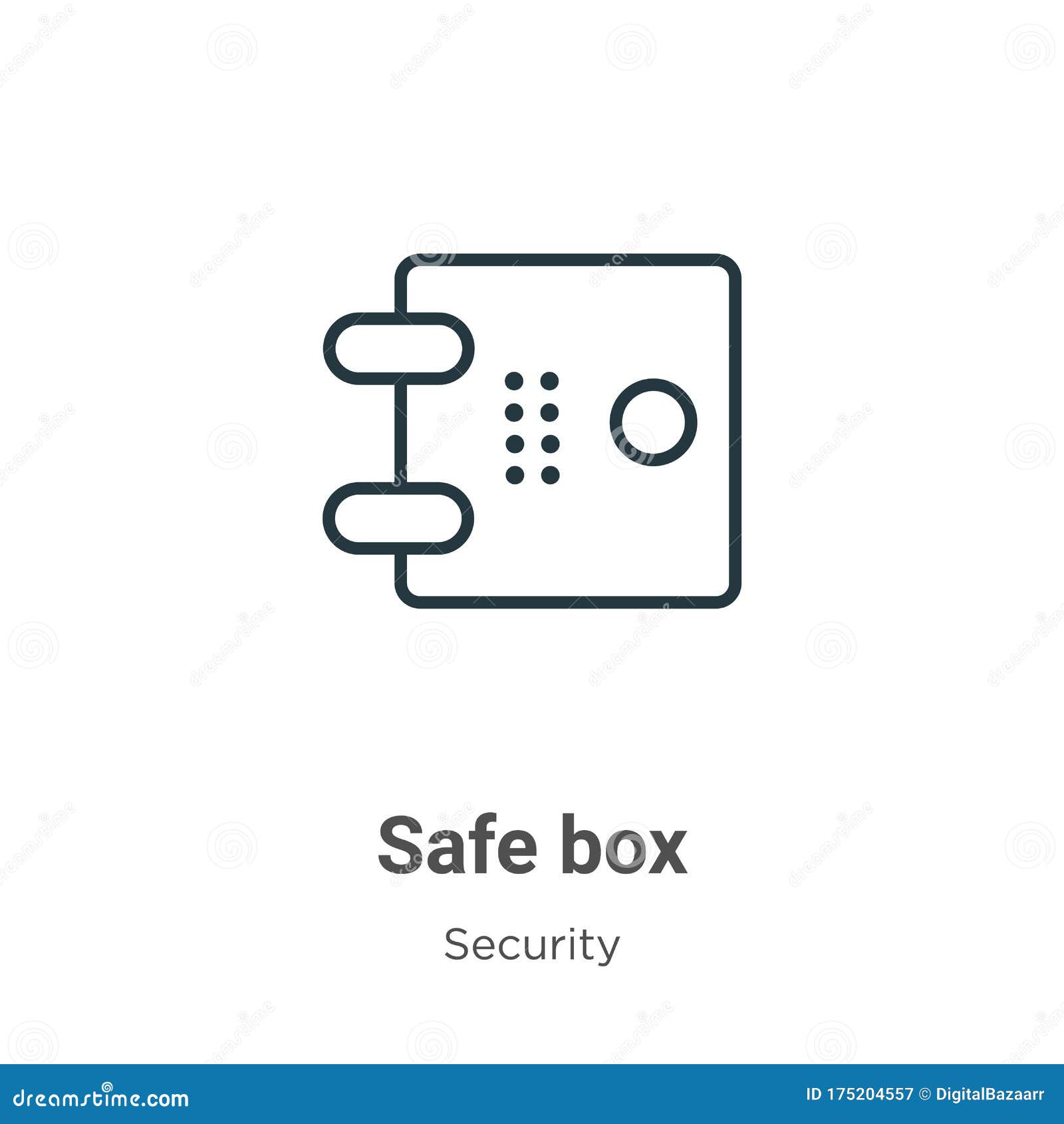 Safe Box Outline Vector Icon. Thin Line Black Safe Box Icon, Flat ...