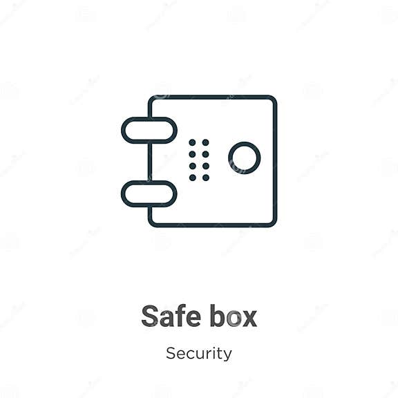 Safe Box Outline Vector Icon. Thin Line Black Safe Box Icon, Flat ...