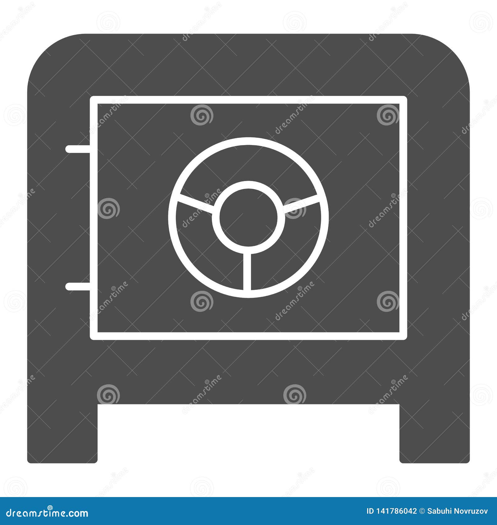 Safe Box Solid Icon. Bank Safe Vector Illustration Isolated on White ...