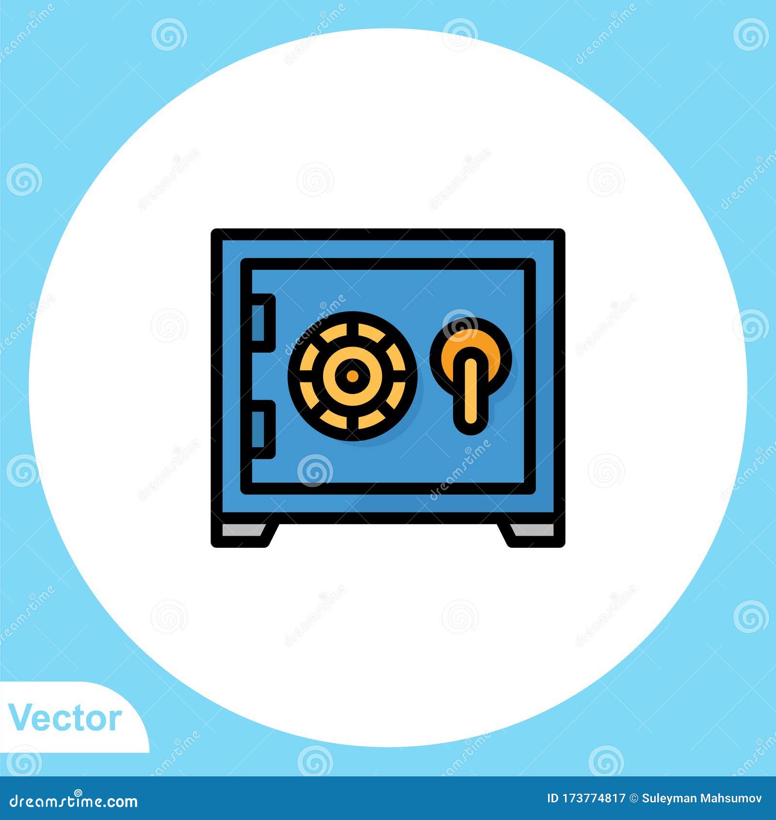 Safe Box Vector Icon Sign Symbol Stock Illustration - Illustration of ...