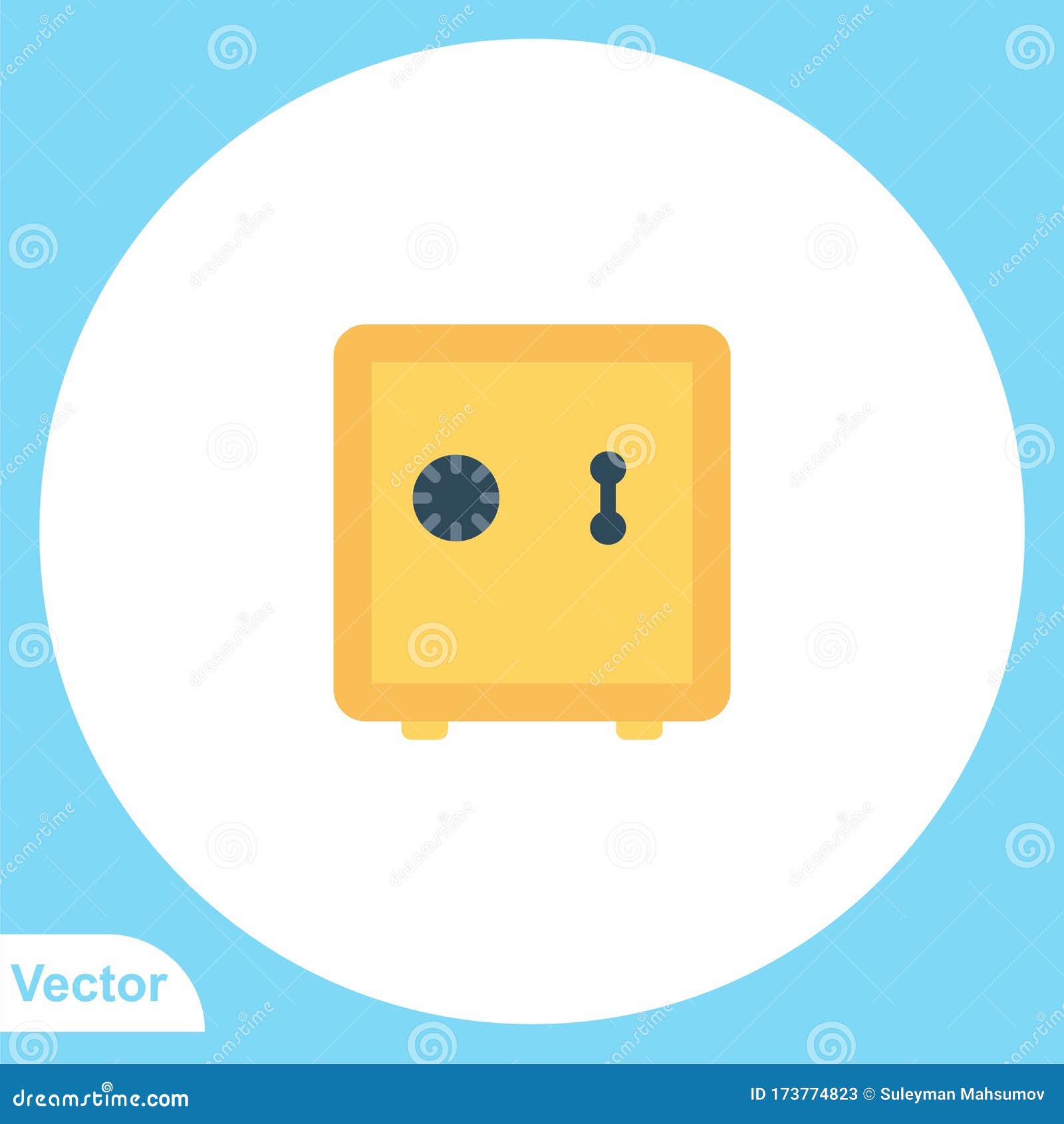 Safe Box Vector Icon Sign Symbol Stock Illustration - Illustration of ...