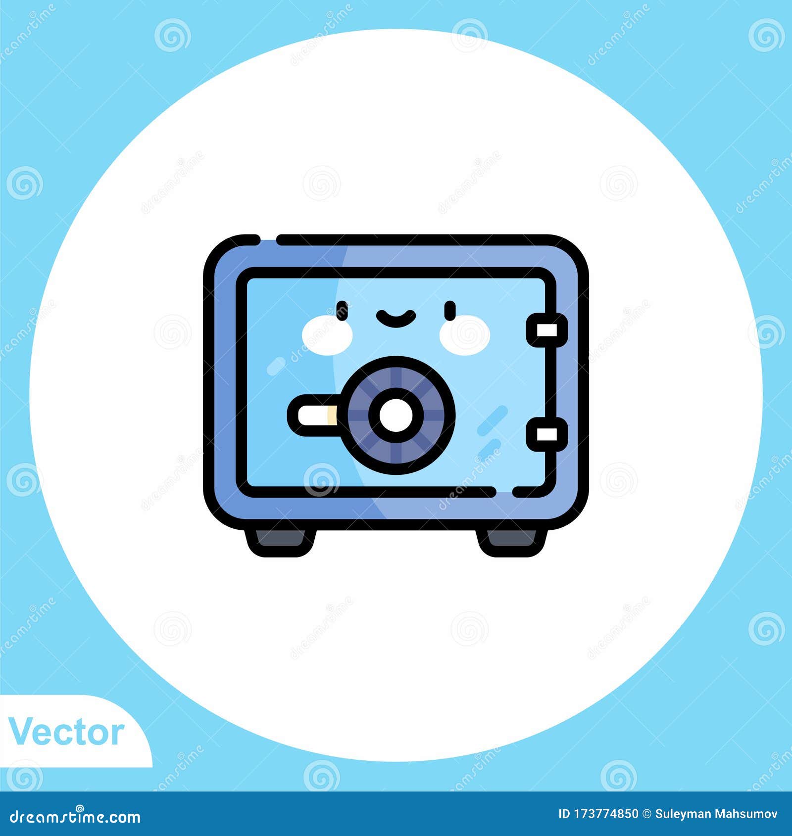 Safe Box Vector Icon Sign Symbol Stock Illustration - Illustration of ...