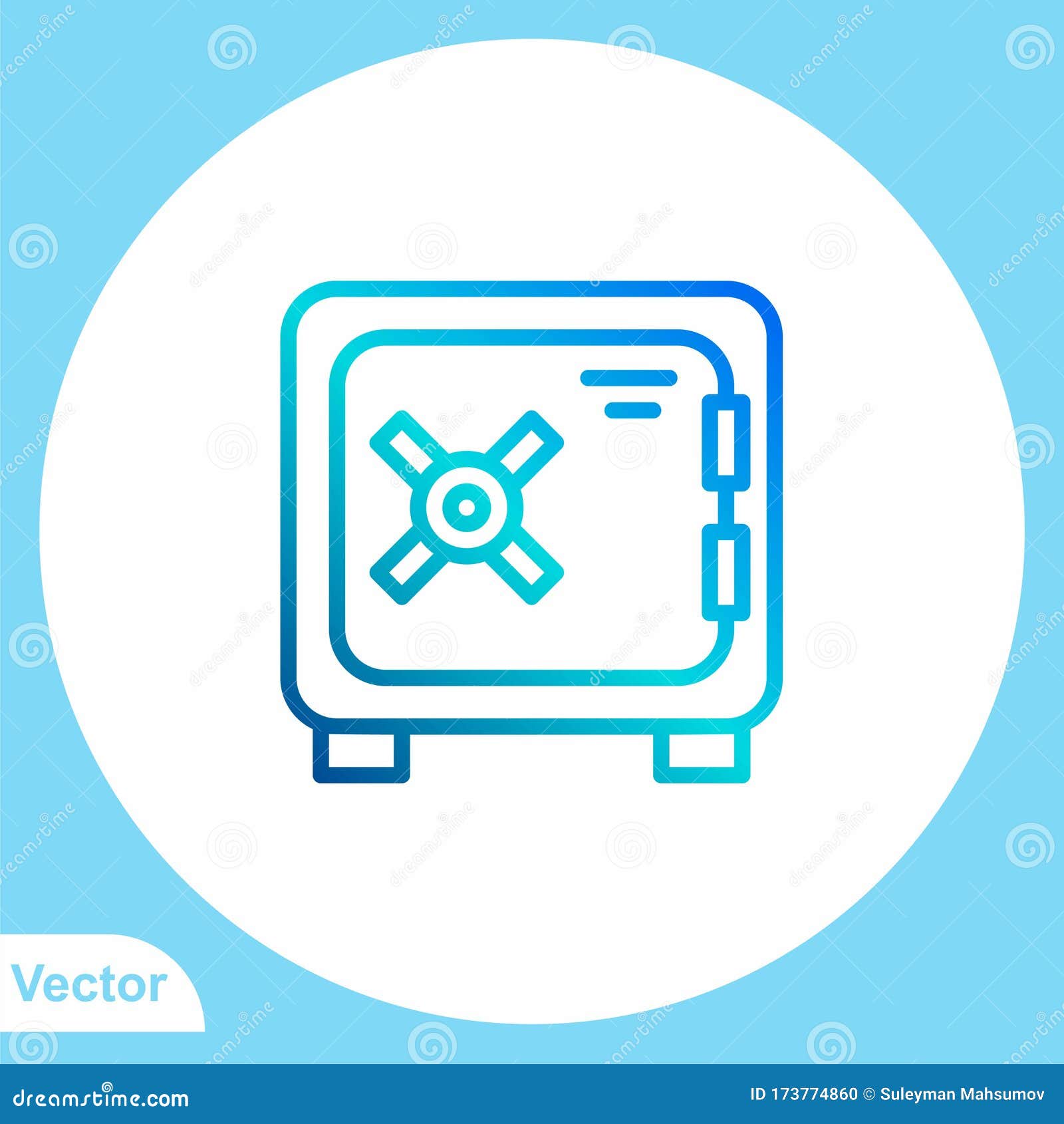 Safe Box Vector Icon Sign Symbol Stock Illustration - Illustration of ...