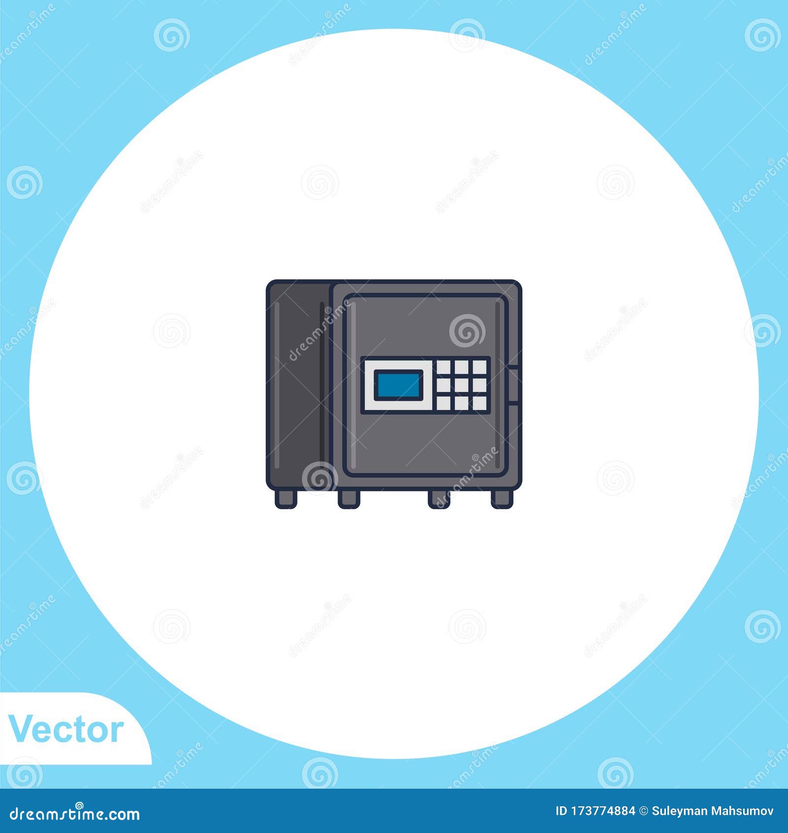 Safe Box Vector Icon Sign Symbol Stock Illustration - Illustration of ...