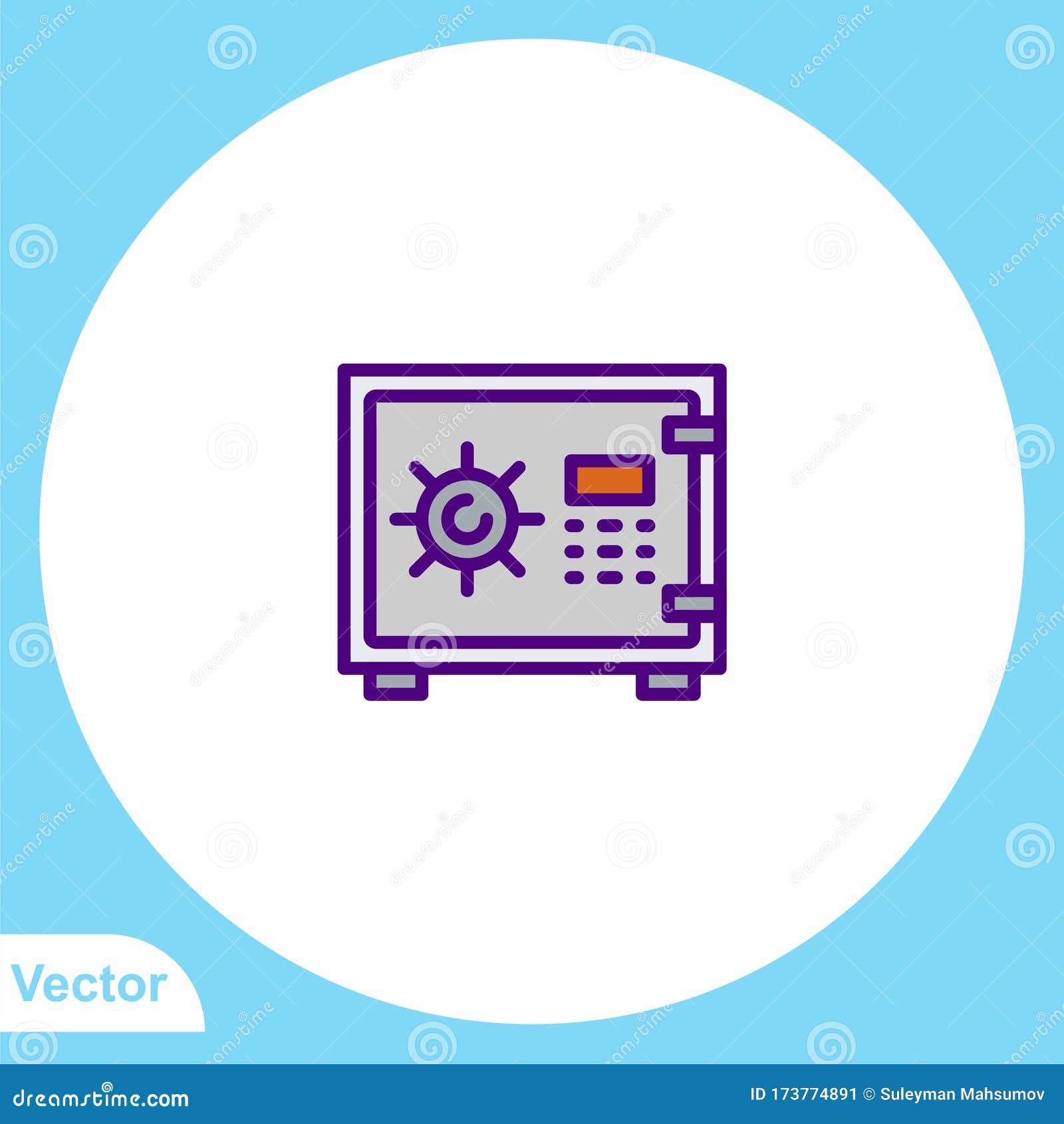 Safe Box Vector Icon Sign Symbol Stock Illustration - Illustration of ...