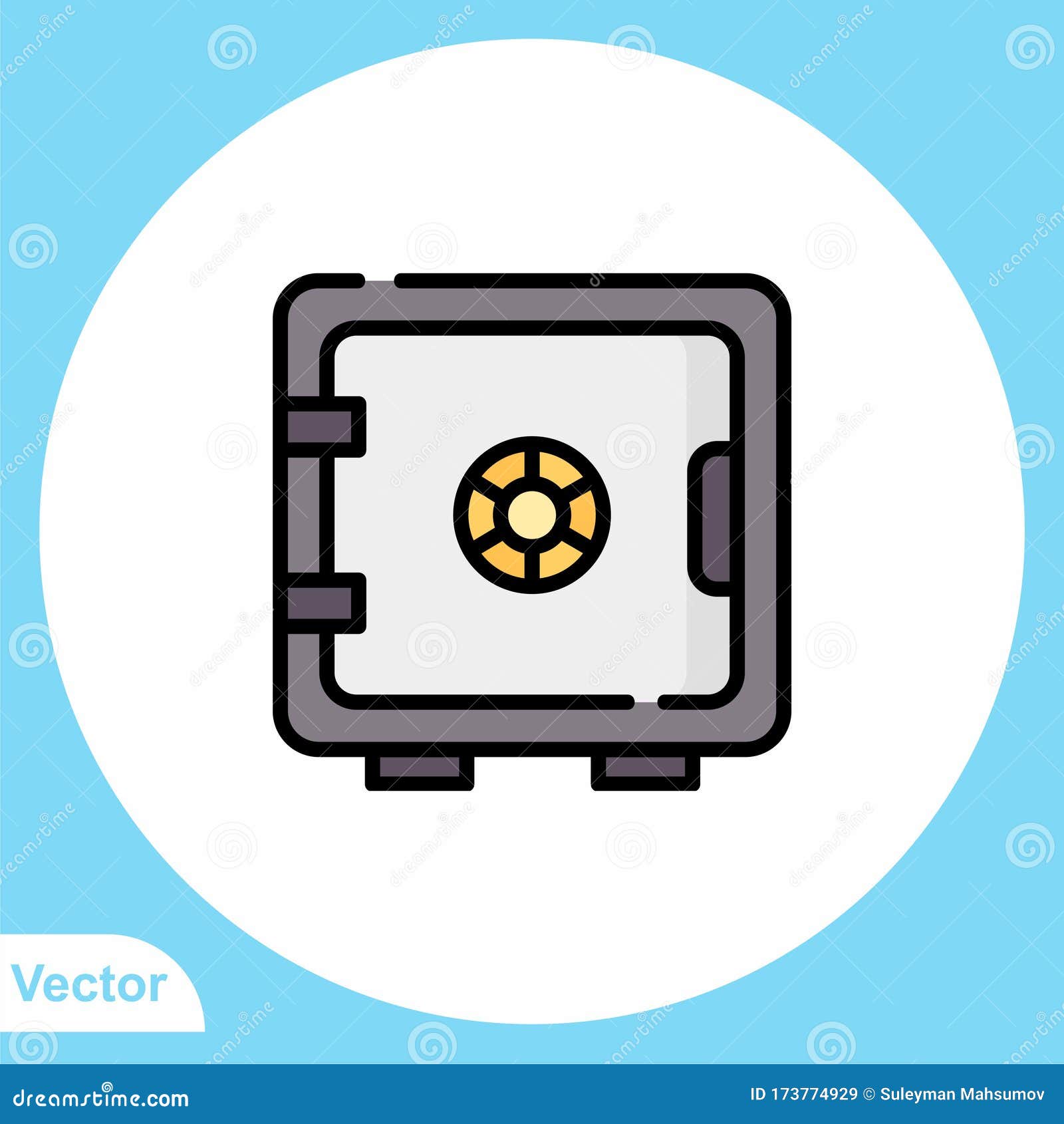 Safe Box Vector Icon Sign Symbol Stock Illustration - Illustration of ...