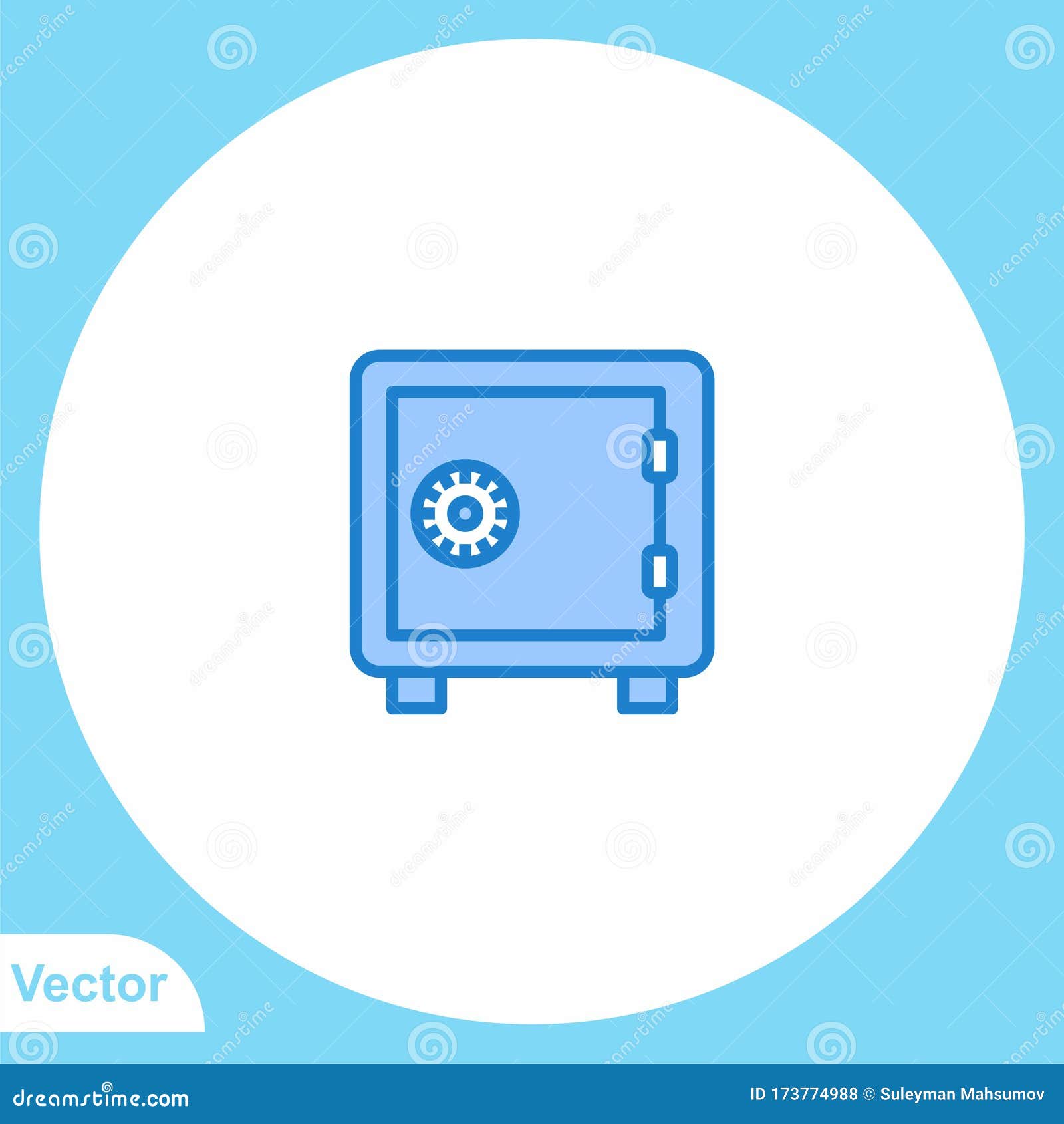 Safe Box Vector Icon Sign Symbol Stock Illustration - Illustration of ...
