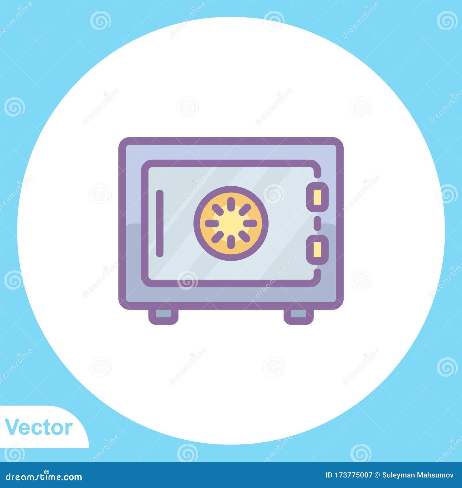 Safe Box Vector Icon Sign Symbol Stock Illustration - Illustration of ...