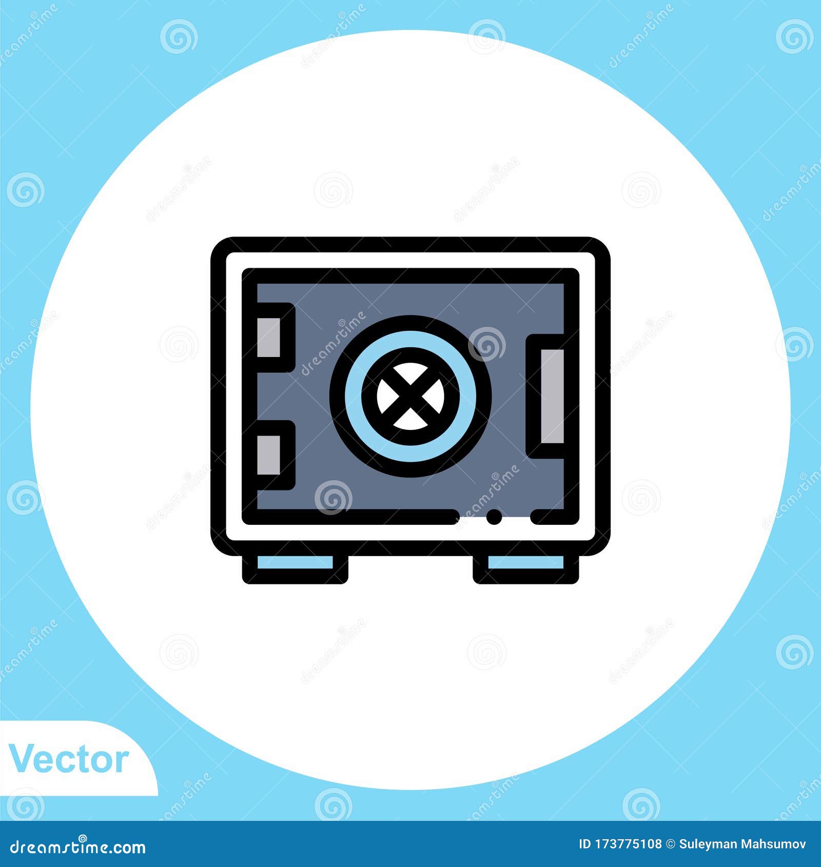 Safe Box Vector Icon Sign Symbol Stock Illustration - Illustration of ...