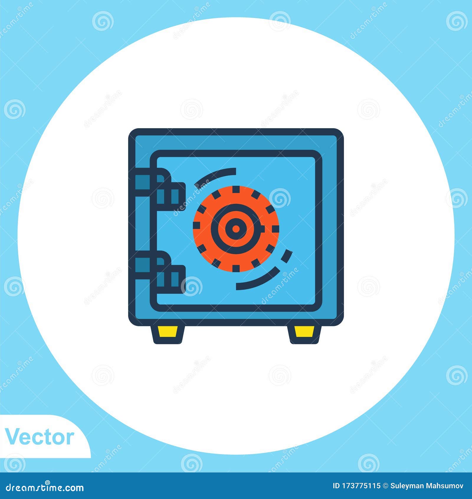 Safe Box Vector Icon Sign Symbol Stock Illustration - Illustration of ...