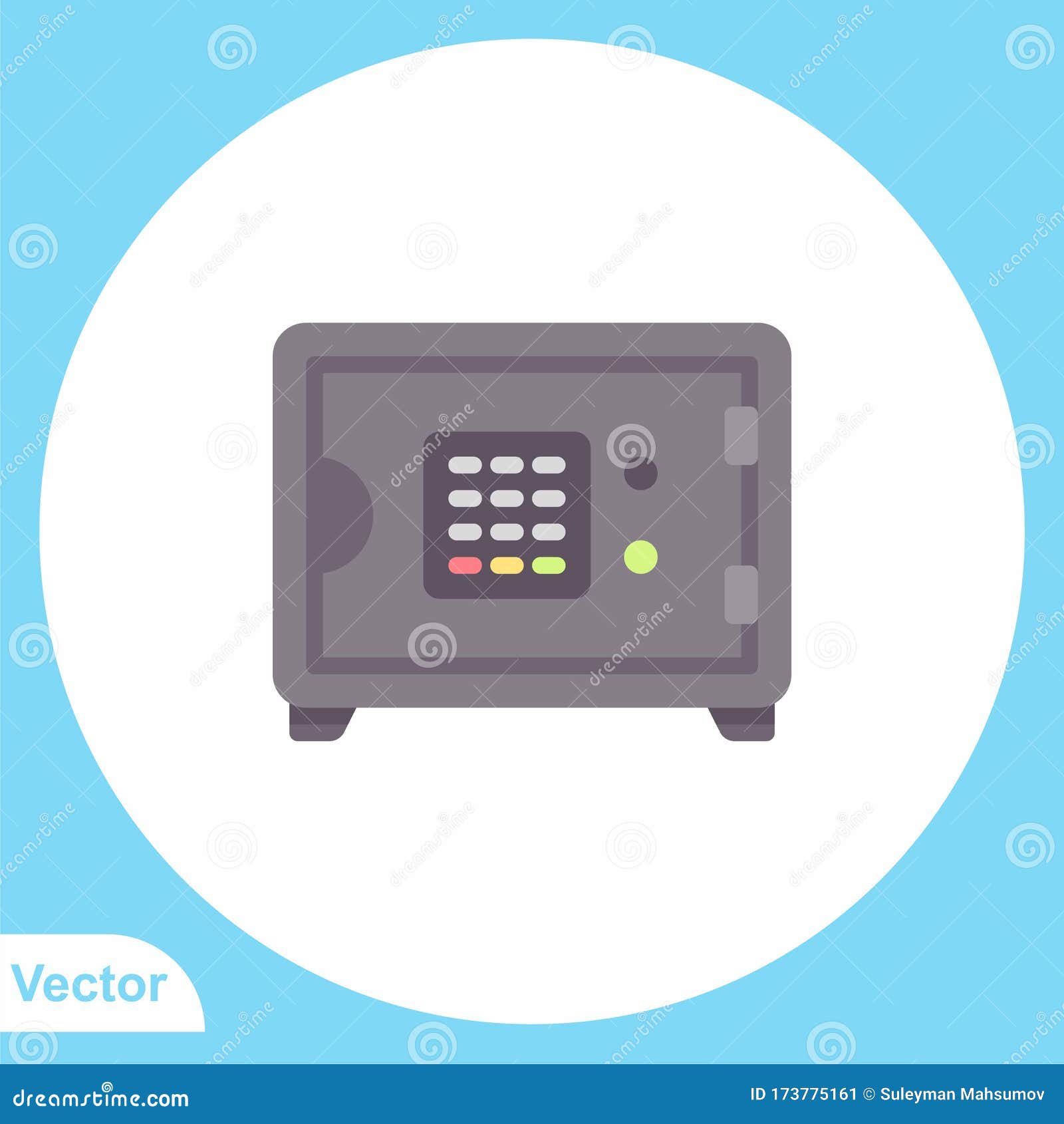 Safe Box Vector Icon Sign Symbol Stock Illustration - Illustration of ...