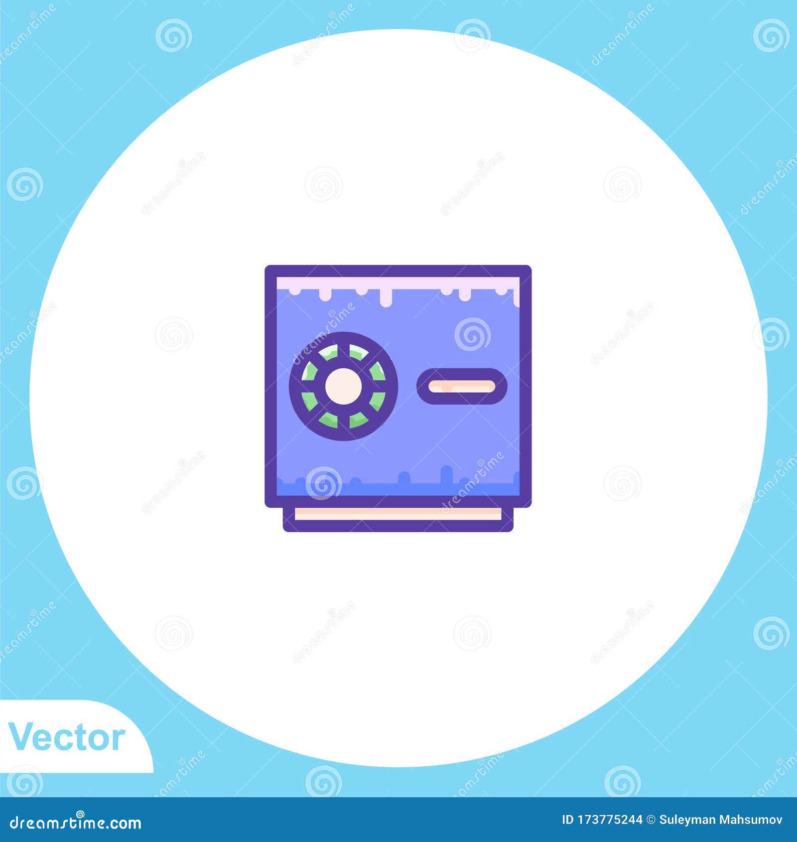 Safe Box Vector Icon Sign Symbol Stock Illustration - Illustration of ...
