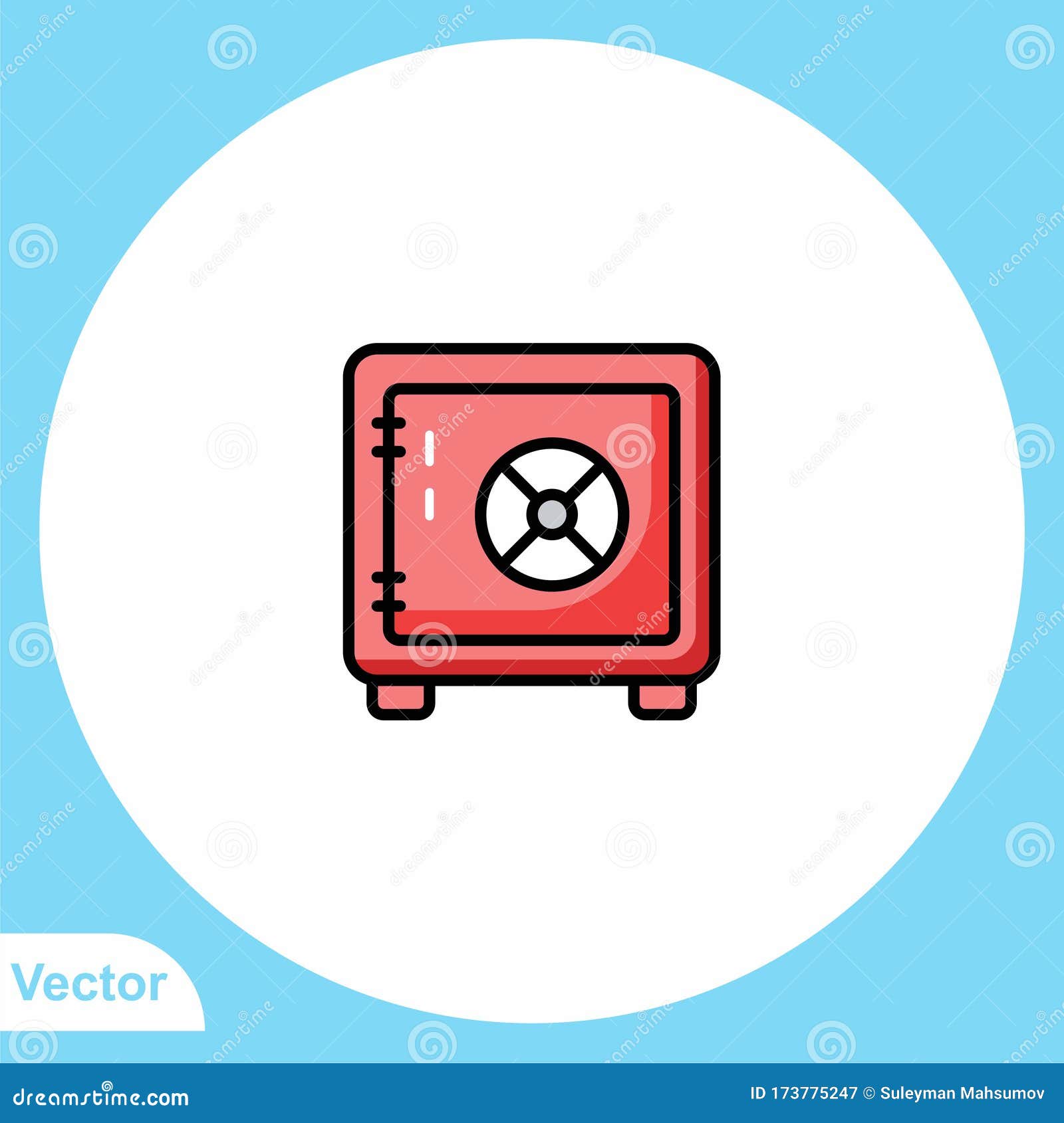 Safe Box Vector Icon Sign Symbol Stock Illustration - Illustration of ...