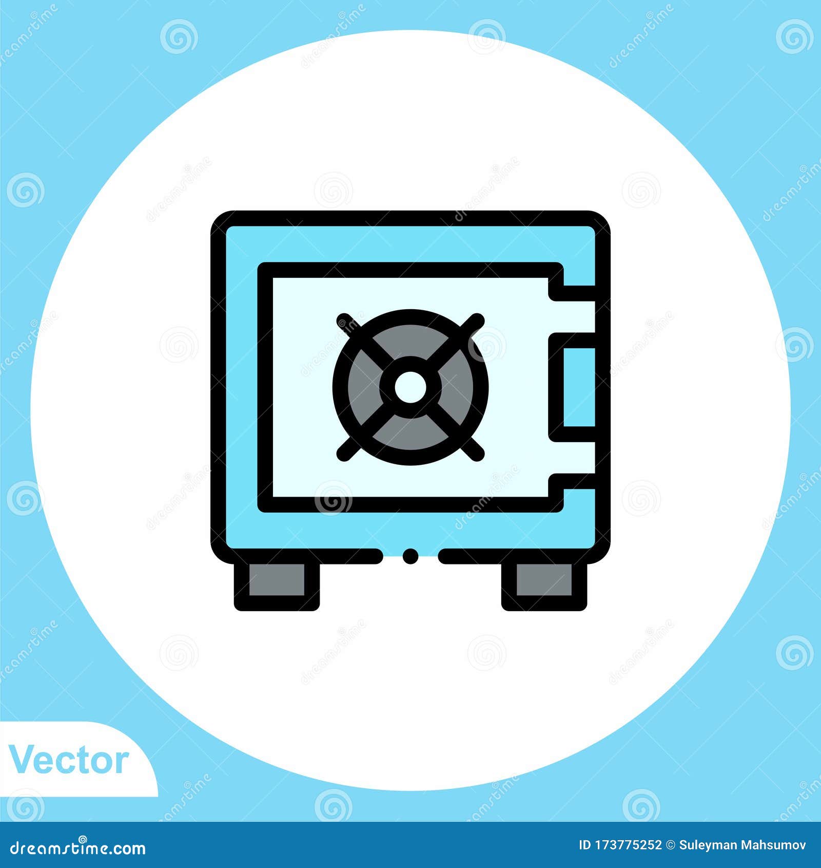 Safe Box Vector Icon Sign Symbol Stock Illustration - Illustration of ...