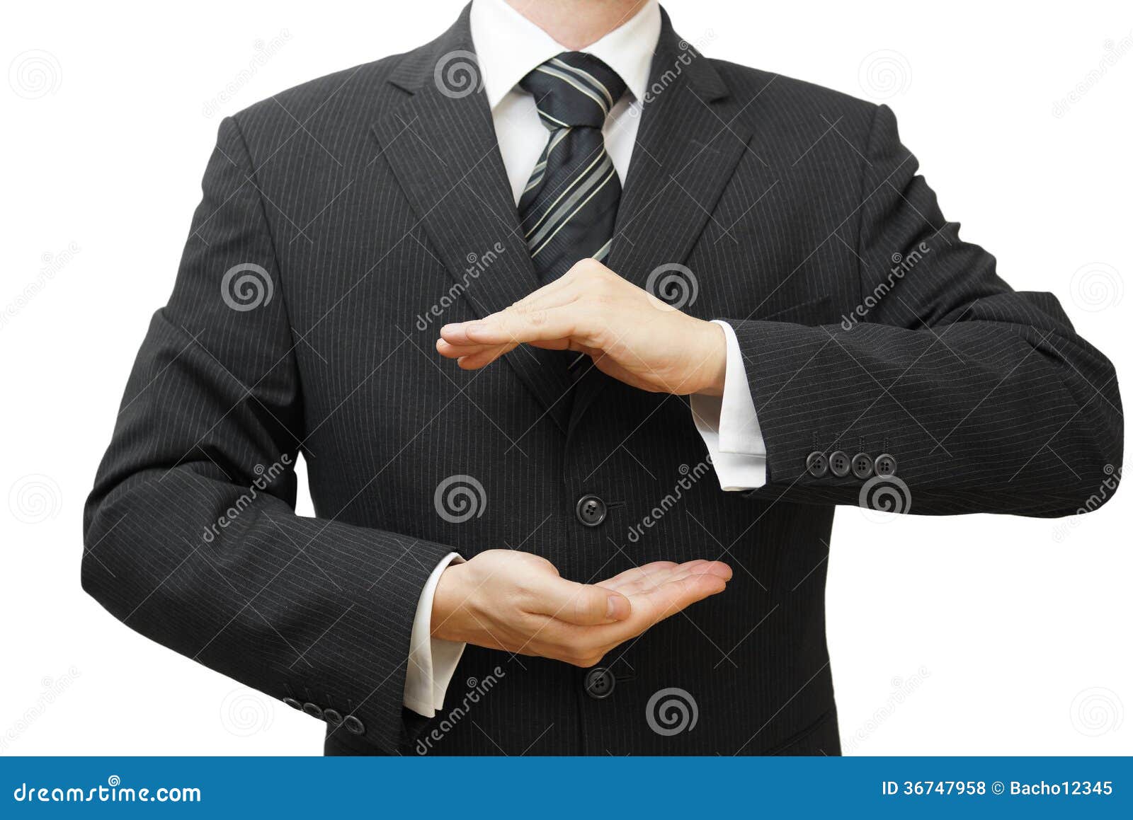 Safe Business Concept Businessman Hands in Protection Shape Stock Photo ...