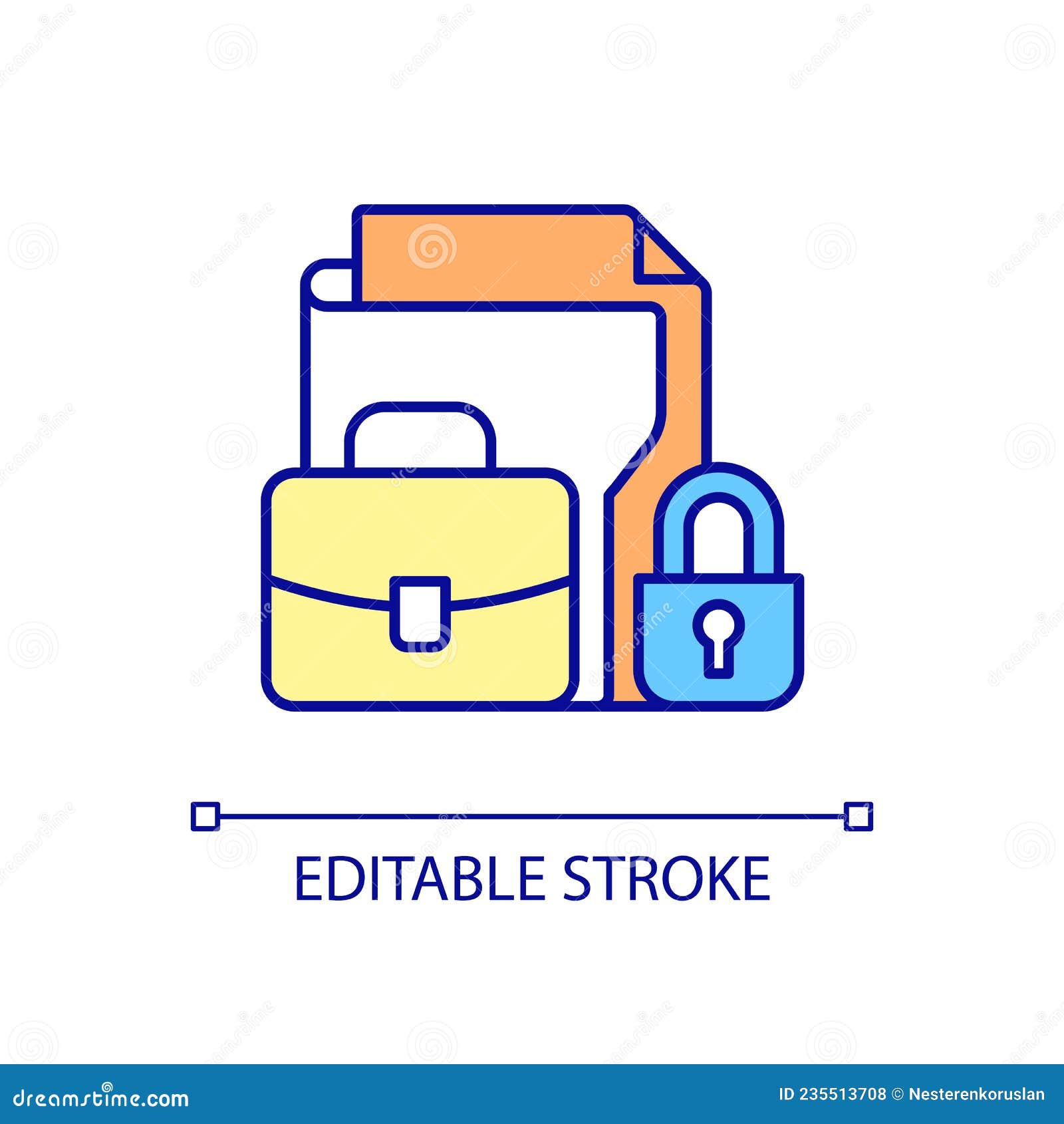 Safe Business Documents RGB Color Icon Stock Vector - Illustration of ...