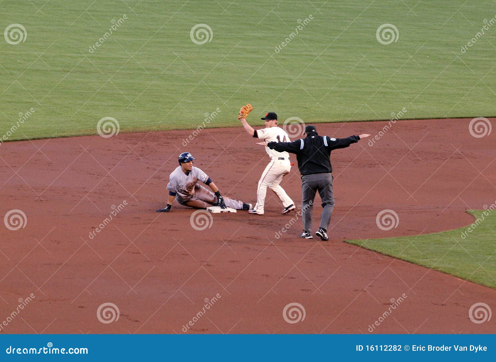 Safe Call on a Steal at Second by Carlos Gomez Editorial Photography ...