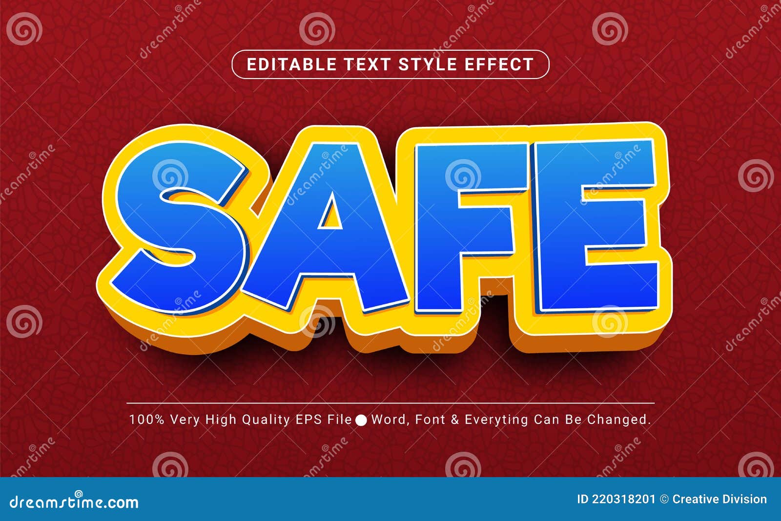 Safe Cartoon Style Text Effect, Editable Text Effect Stock Vector ...