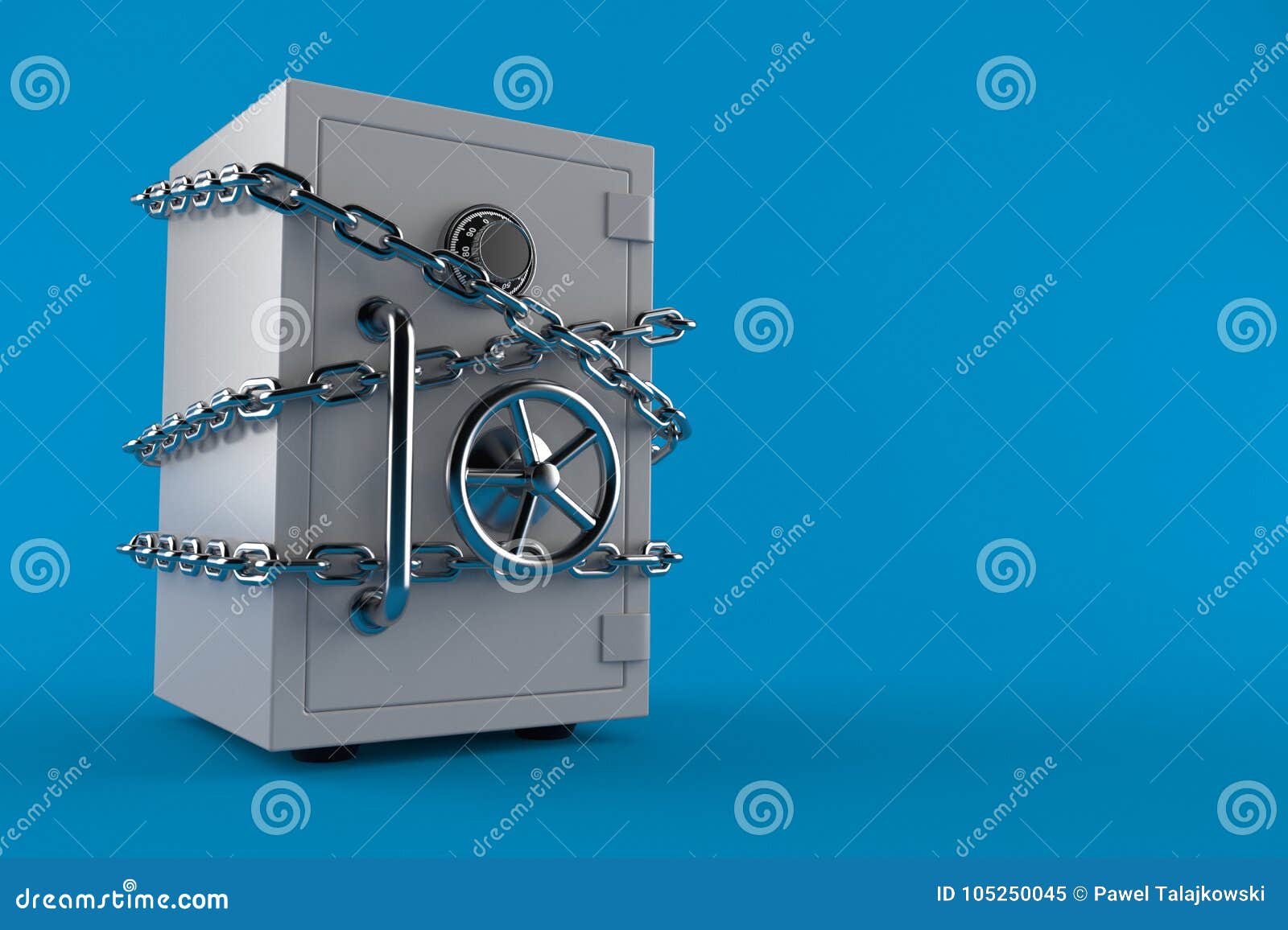Safe with chain stock illustration. Illustration of link - 105250045
