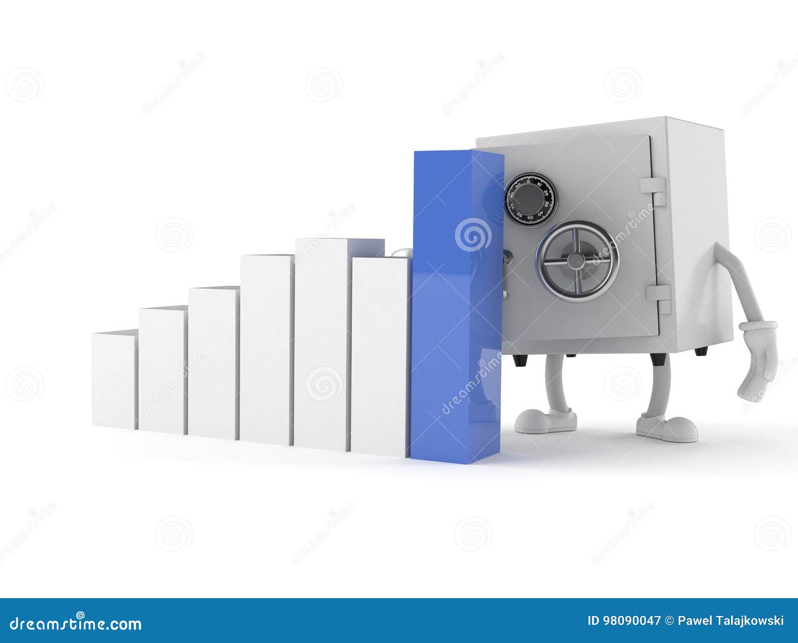 Safe character with chart stock illustration. Illustration of moving ...