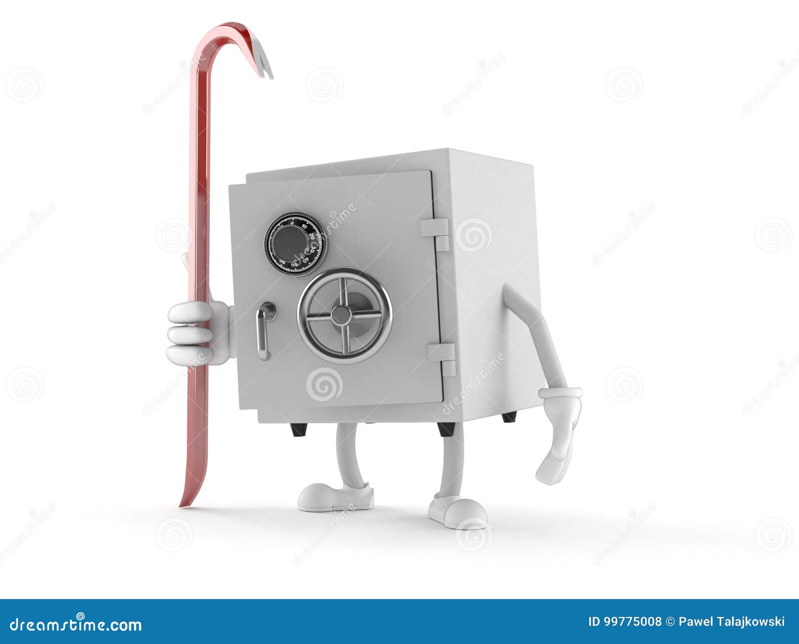 Safe Character with Crowbar Stock Illustration - Illustration of crime ...