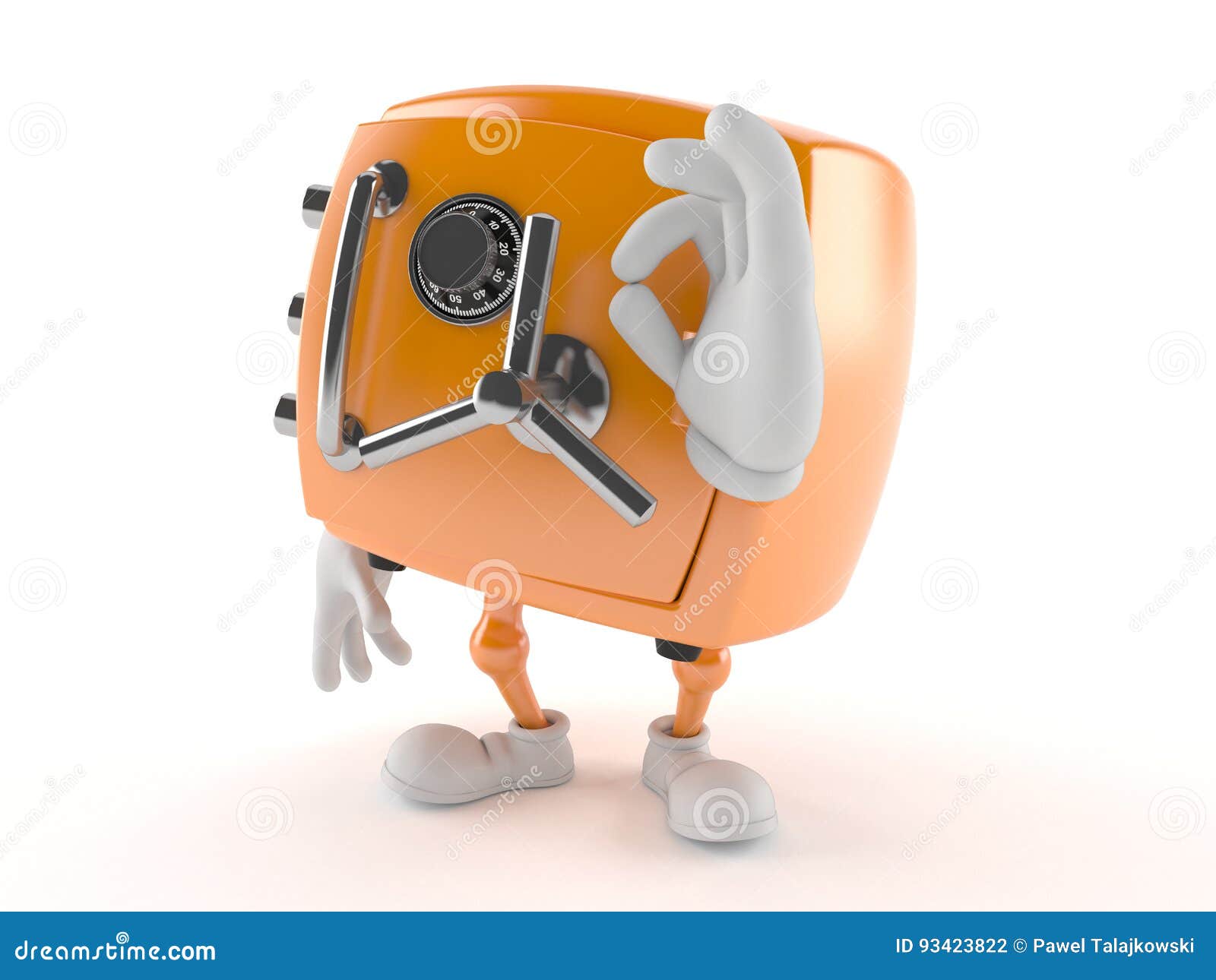 Safe Character with Ok Gesture Stock Illustration - Illustration of ...