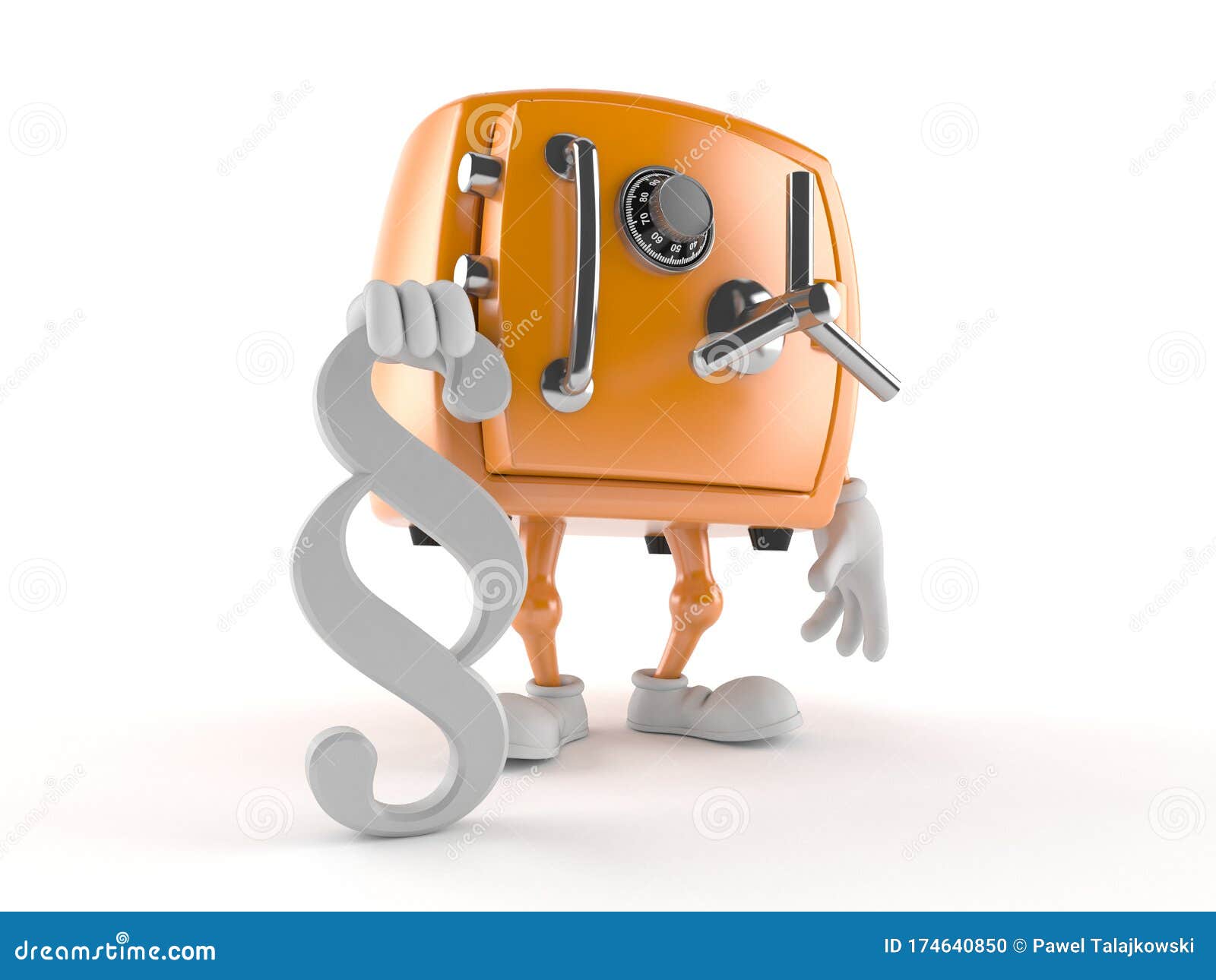 Safe Character with Paragraph Symbol Stock Illustration - Illustration ...