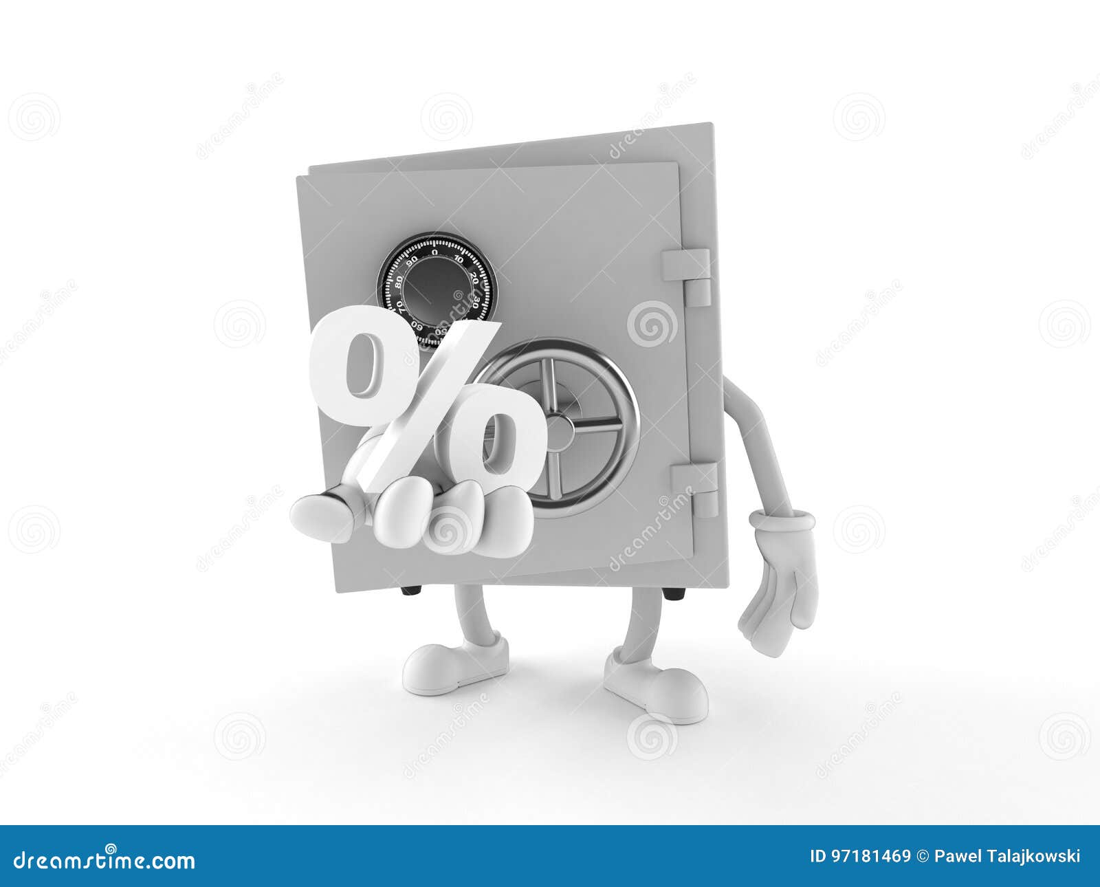Safe Character with Percent Symbol Stock Illustration - Illustration of ...