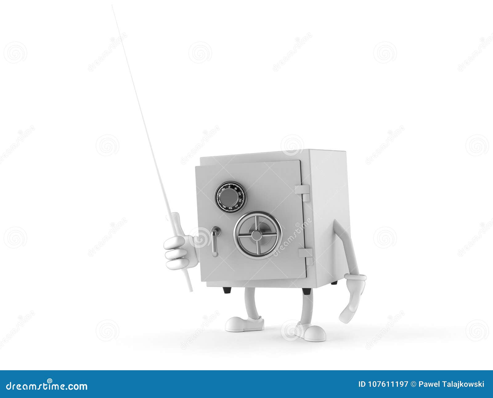 Safe Character with Pointer Stick Stock Illustration - Illustration of ...