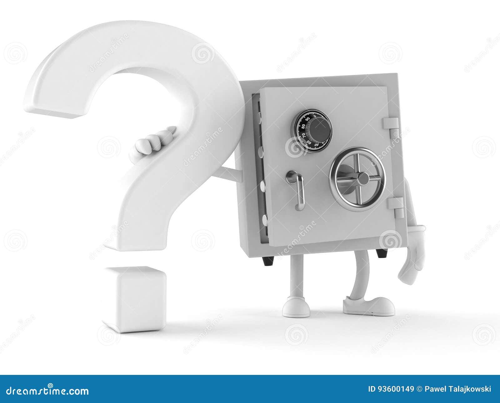 Safe Character with Question Mark Stock Illustration - Illustration of ...