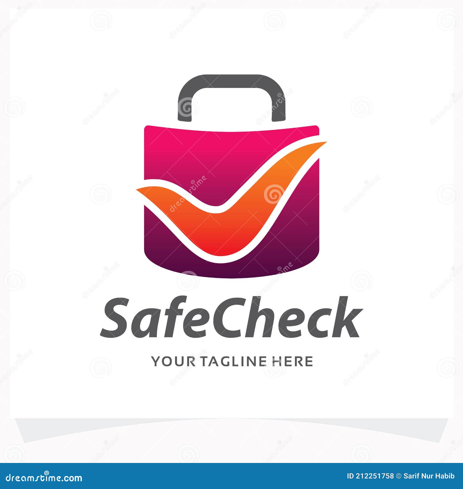 Safe Check Logo Design Template Stock Vector - Illustration of defense ...