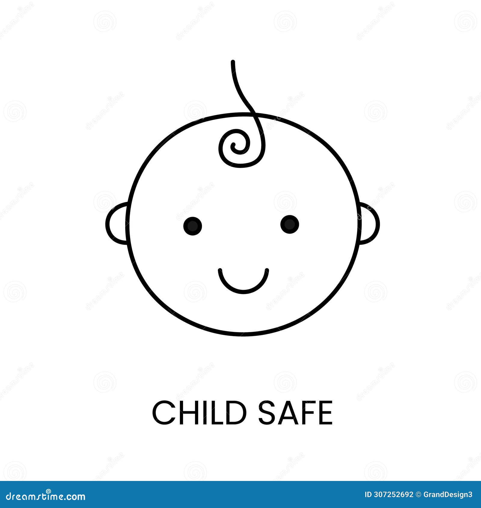 Safe for Children Line Icon in Vector with Editable Stroke for ...