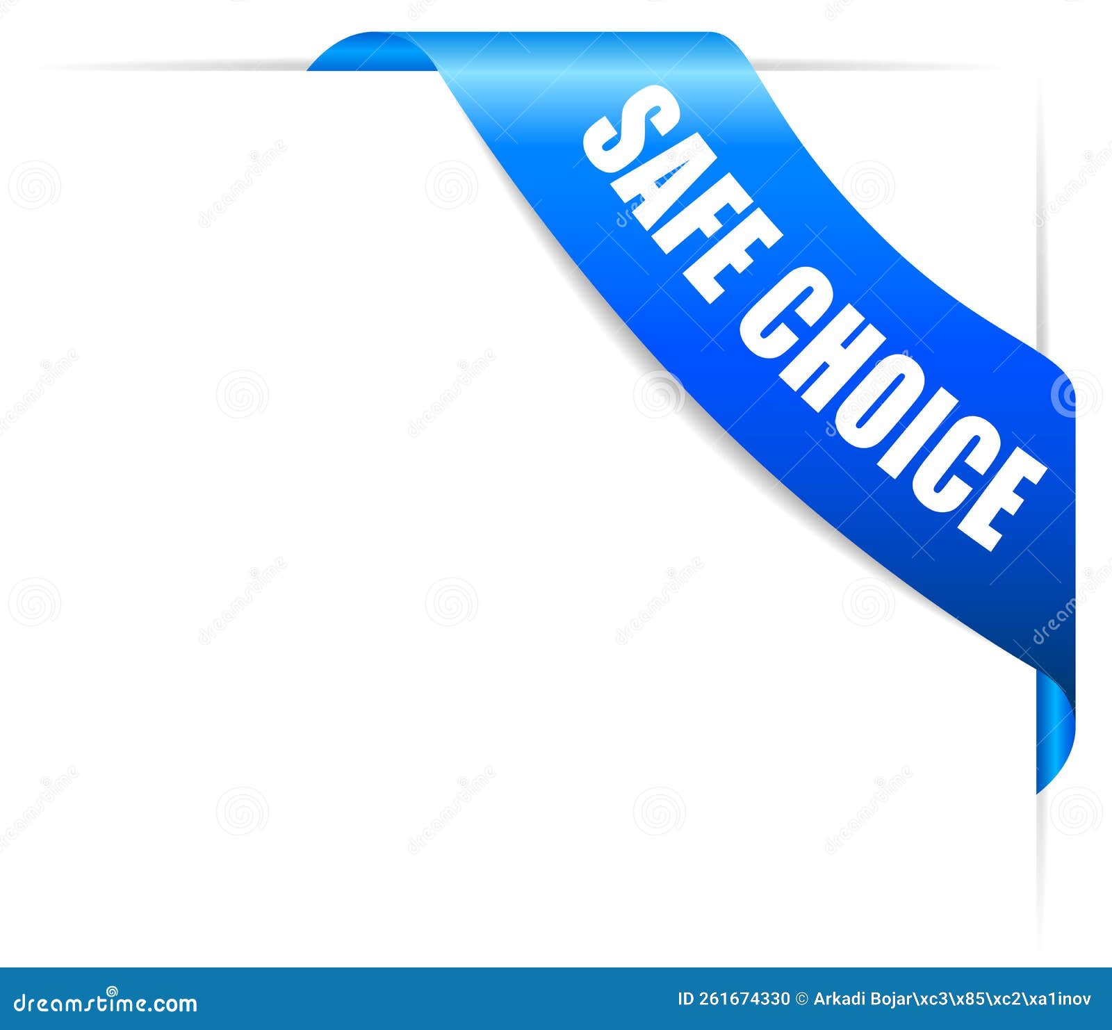 Safe Choice Corner Ribbon, Vector Cartoon | CartoonDealer.com #261674330