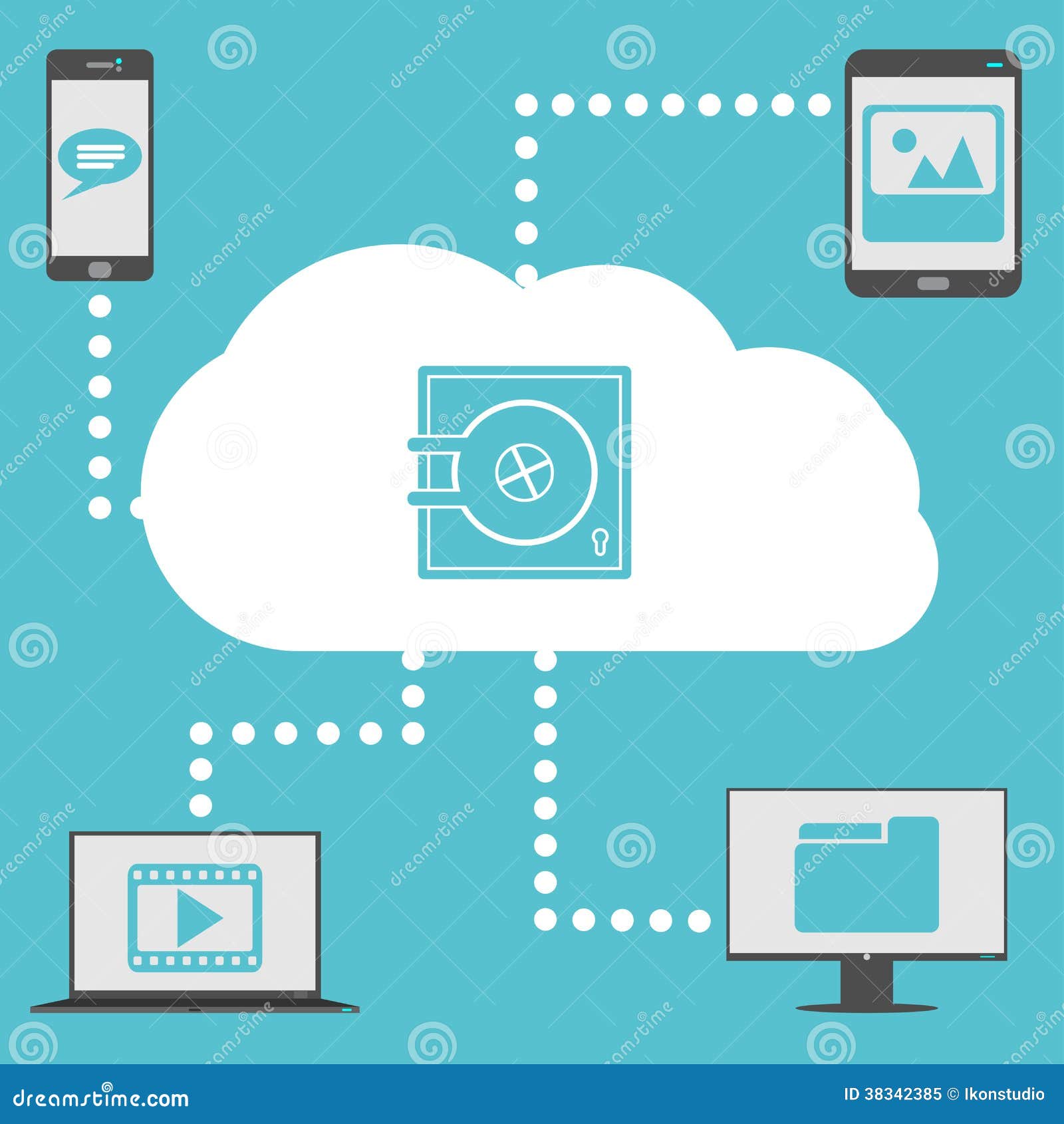 Safe Cloud Computing stock vector. Illustration of network - 38342385