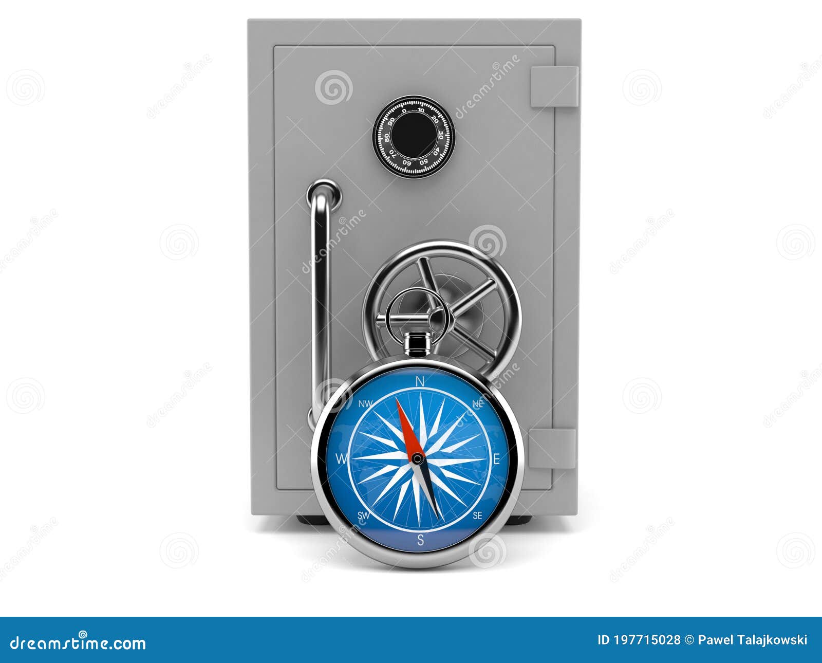 Safe with compass stock illustration. Illustration of combination ...