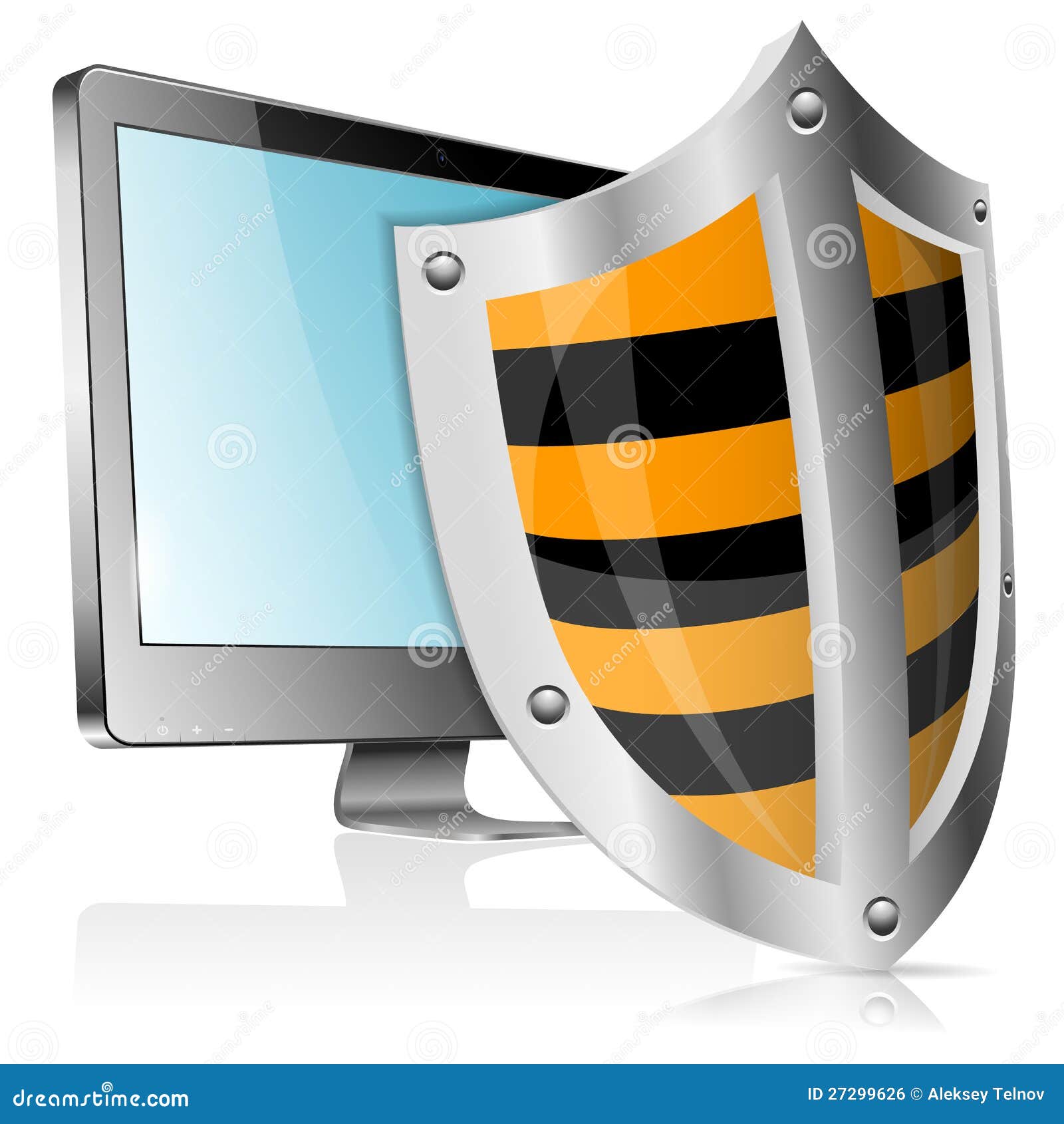 Safe Computer Concept stock vector. Illustration of flat - 27299626