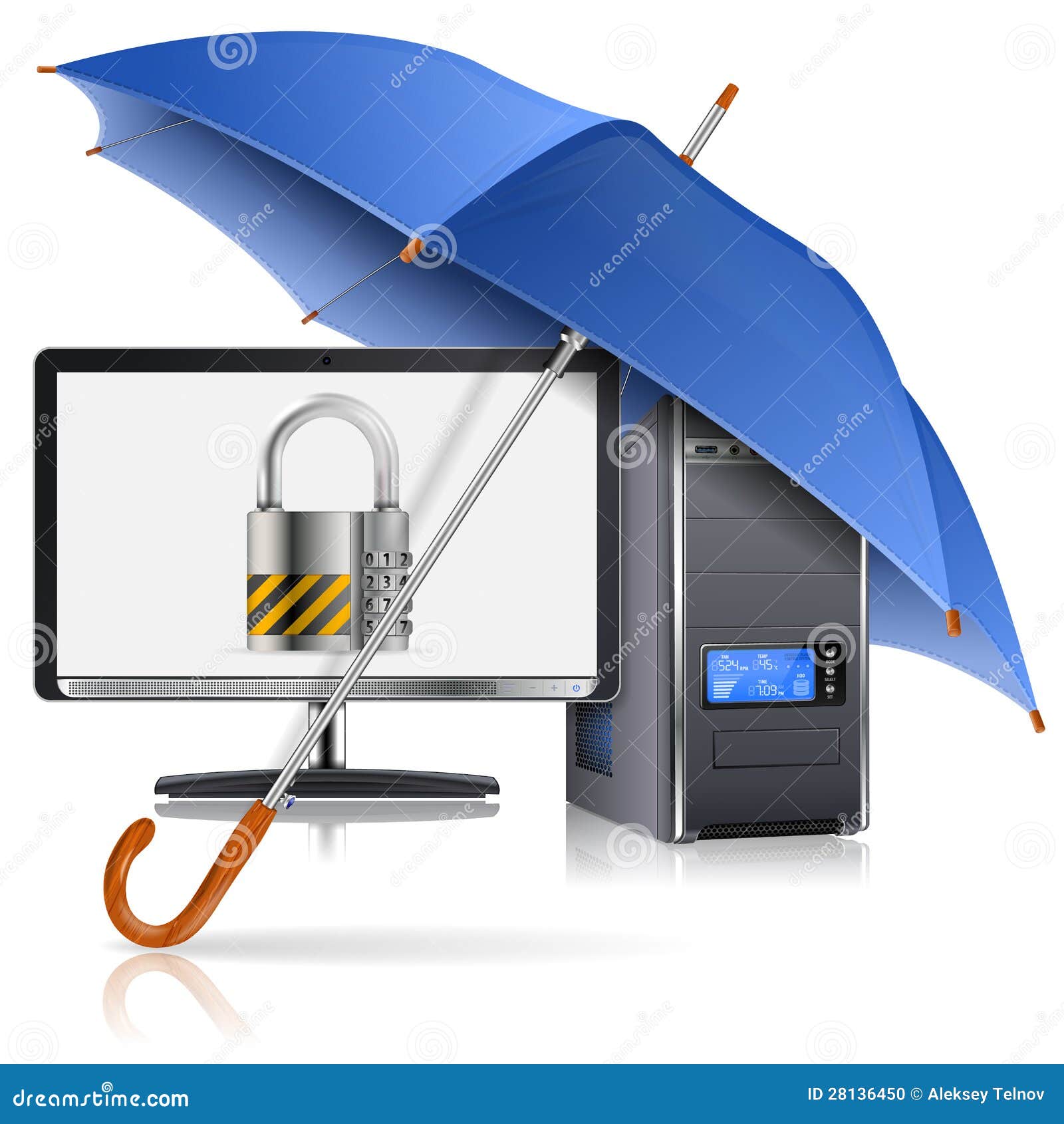 Safe Computer Concept stock vector. Illustration of case - 28136450