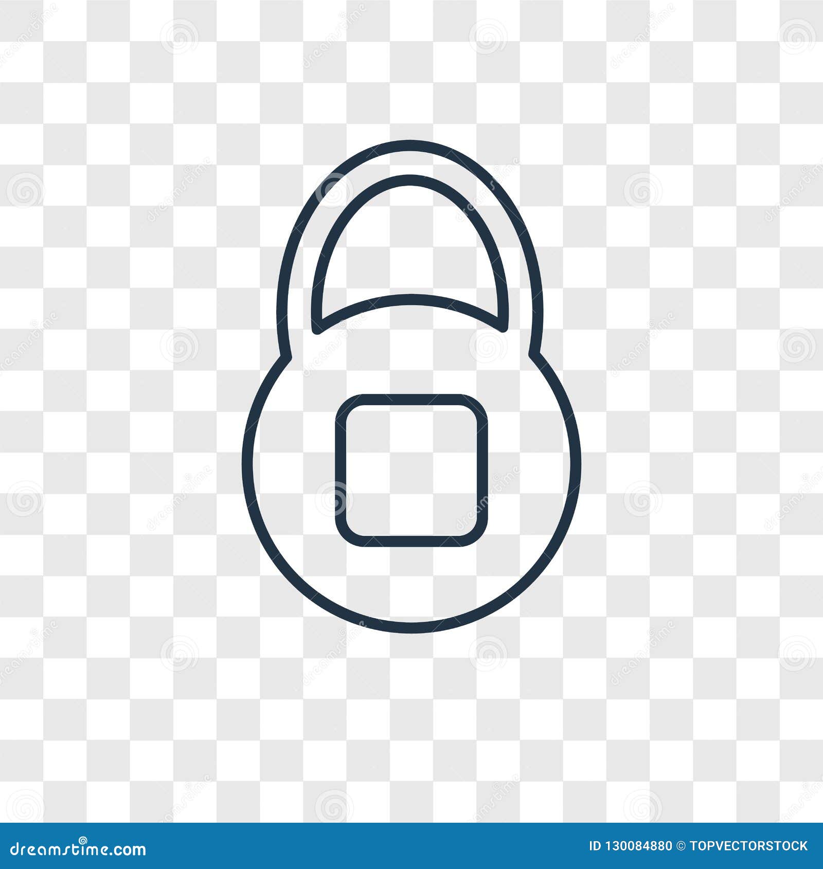 Safe Concept Vector Linear Icon Isolated on Transparent Background ...