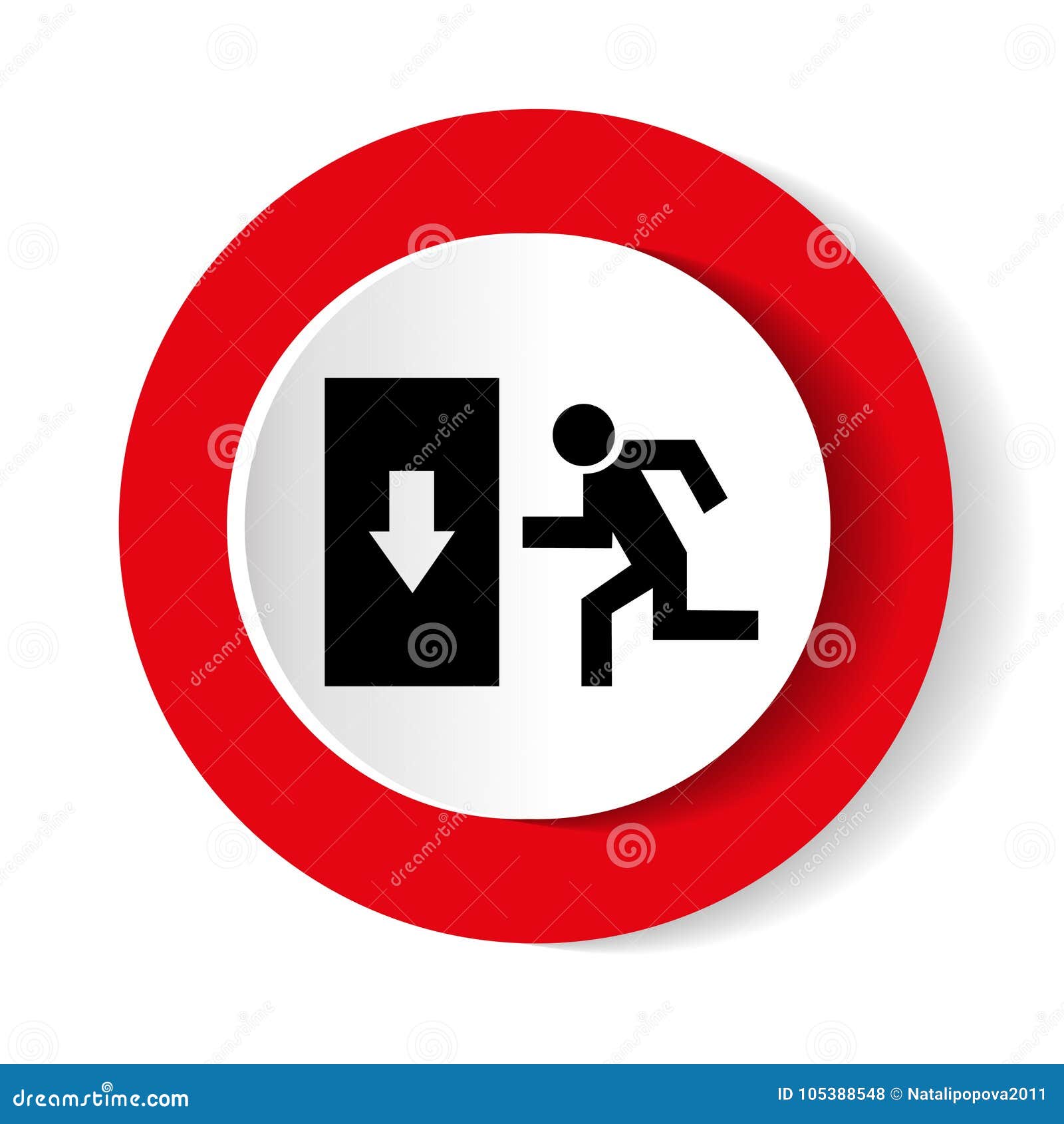 Safe Condition Sign. Emergency Exit. Black Icon On White Background In ...