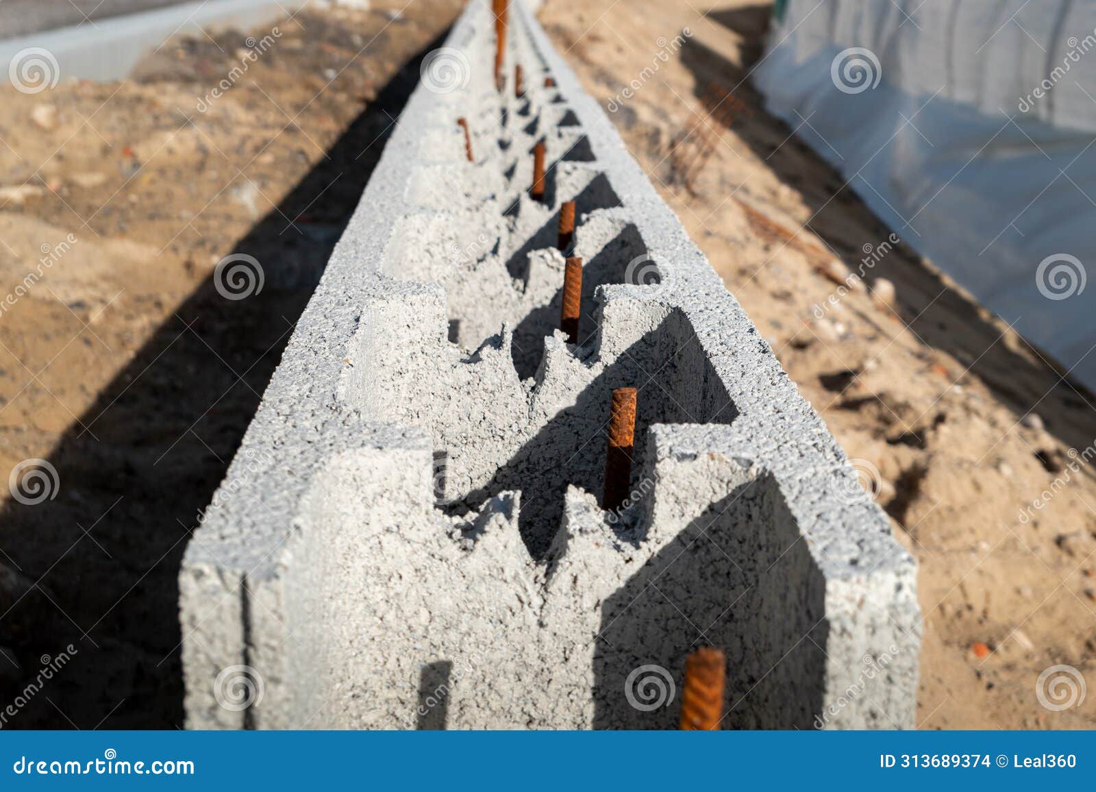 Safe Construction: Concrete and Iron Blocks in Action Stock Photo ...