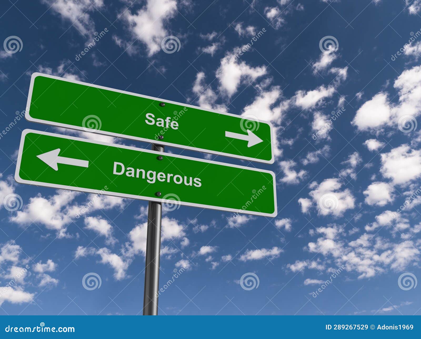 Safe - Dangerous Traffic Sign on Blue Sky Stock Image - Image of unsafe ...