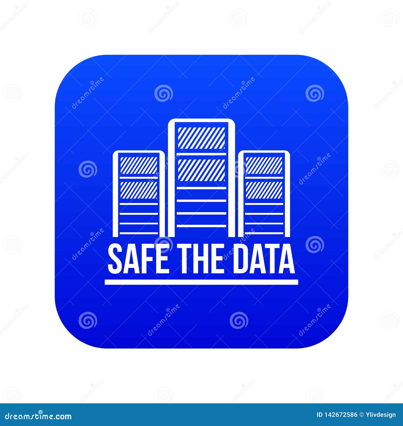 Safe the Data Icon Blue Vector Stock Vector - Illustration of ...