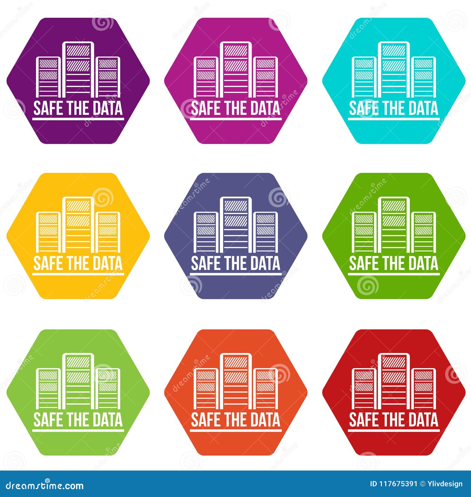 Safe the Data Icons Set 9 Vector Stock Vector - Illustration of privacy ...