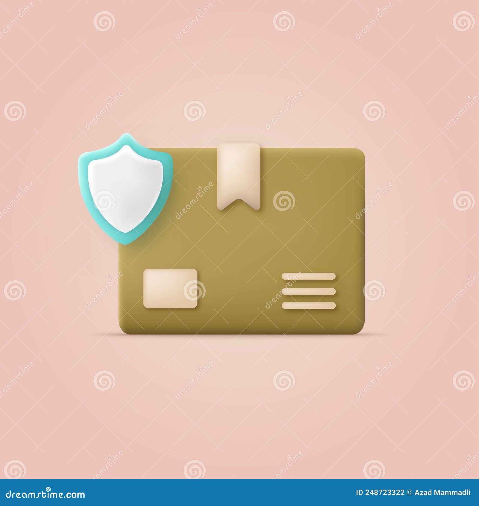 Safe Delivery. Box with Shield Stock Vector - Illustration of vector ...