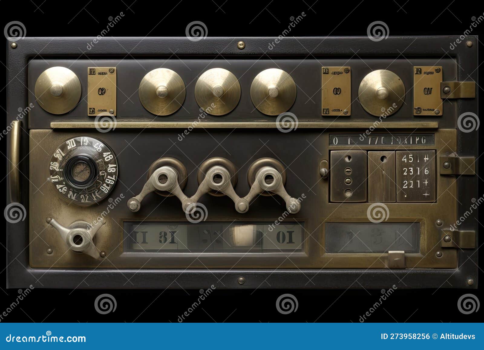 Safe Deposit Box with Combination Dial, Showing the Numbers and Symbols ...