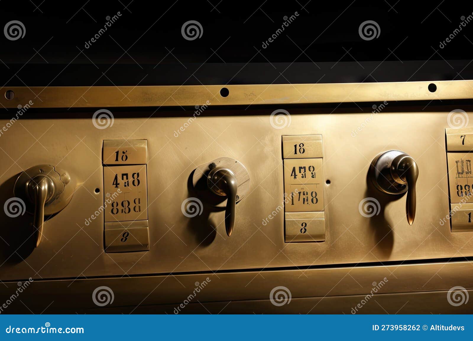 Safe Deposit Box with Combination Dial, Showing the Numbers and Symbols ...