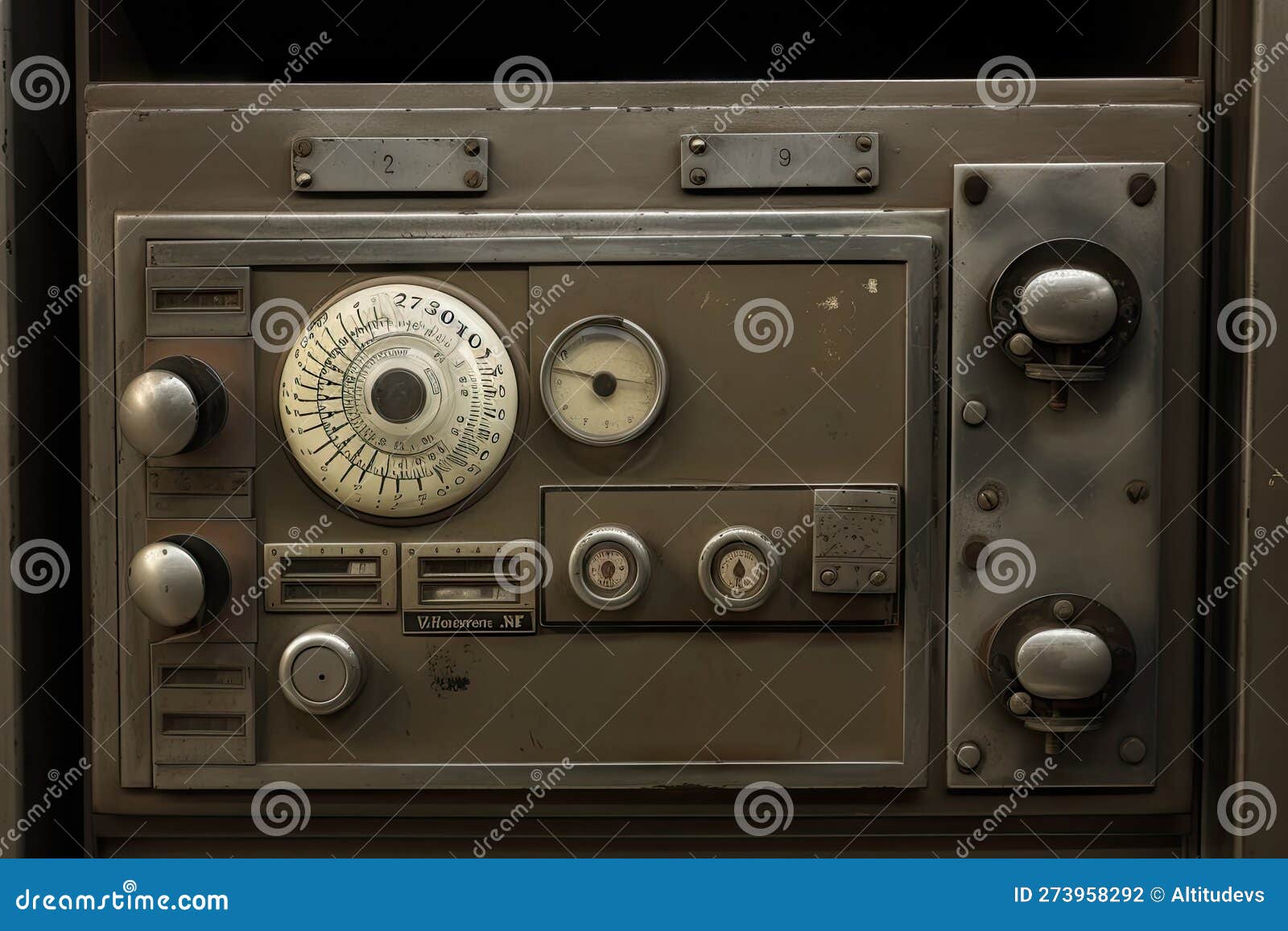 Safe Deposit Box with Combination Dial, Showing the Numbers and Symbols ...