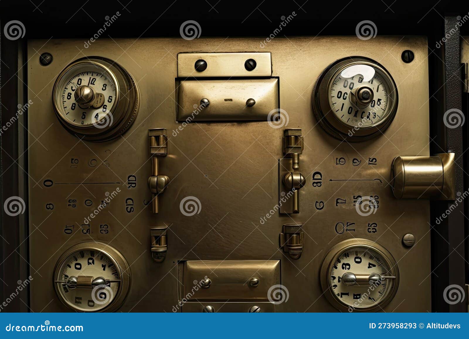 Safe Deposit Box with Combination Dial, Showing the Numbers and Symbols ...